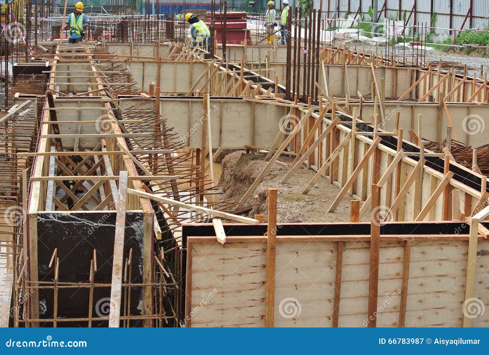 Ground Beam Form Work at the Construction Site Editorial Photography ...