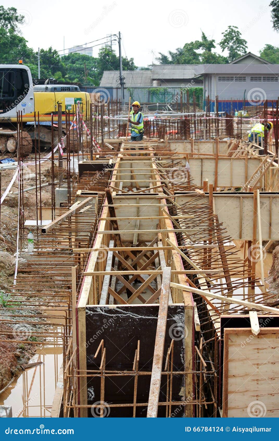Ground Beam Form Work at the Construction Site Editorial Stock Image ...