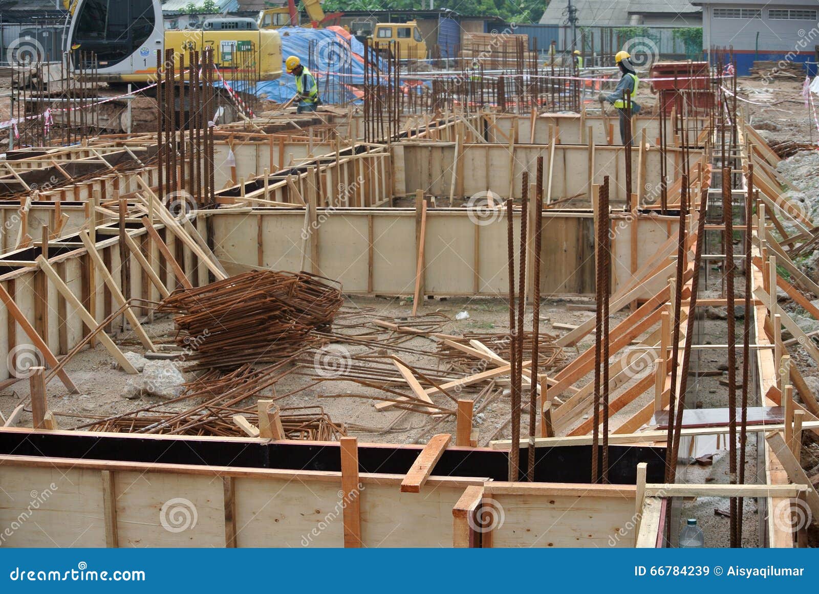 Ground Beam Form Work at the Construction Site Editorial Stock Image ...