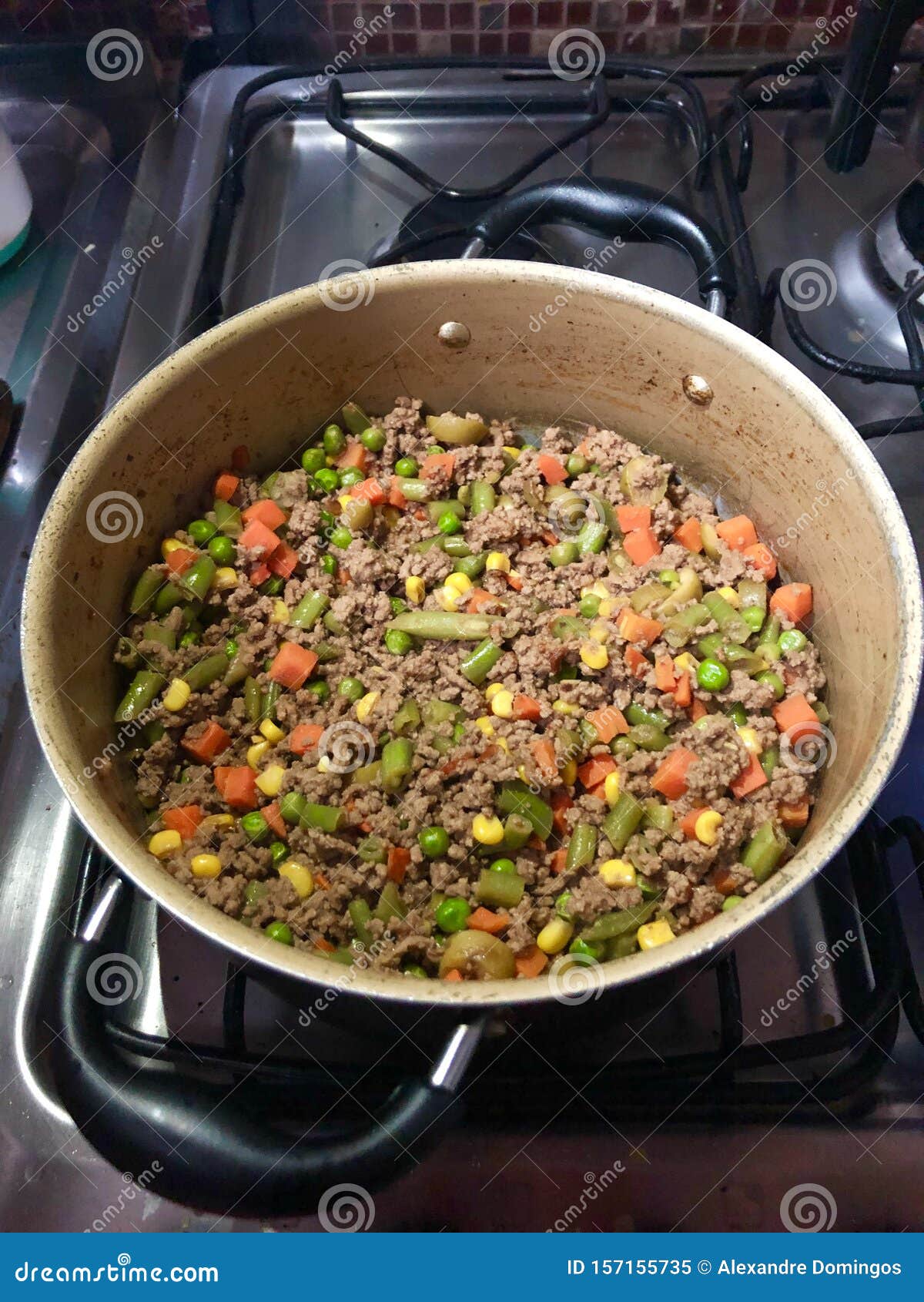 Ground Beef with Fresh Vegetables Stock Image - Image of ground ...