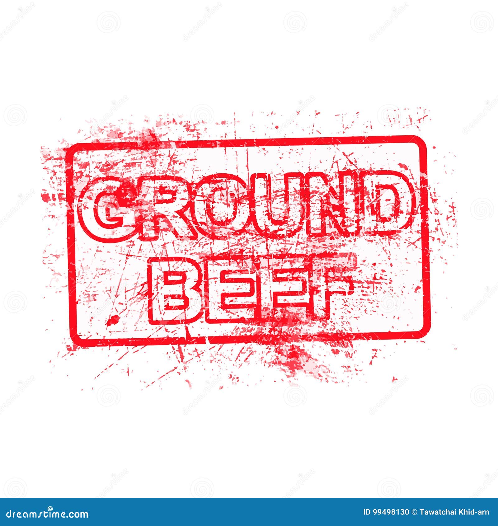 Ground Beef - Red Rubber Grungy Stamp in Rectangular with Dirty Stock ...