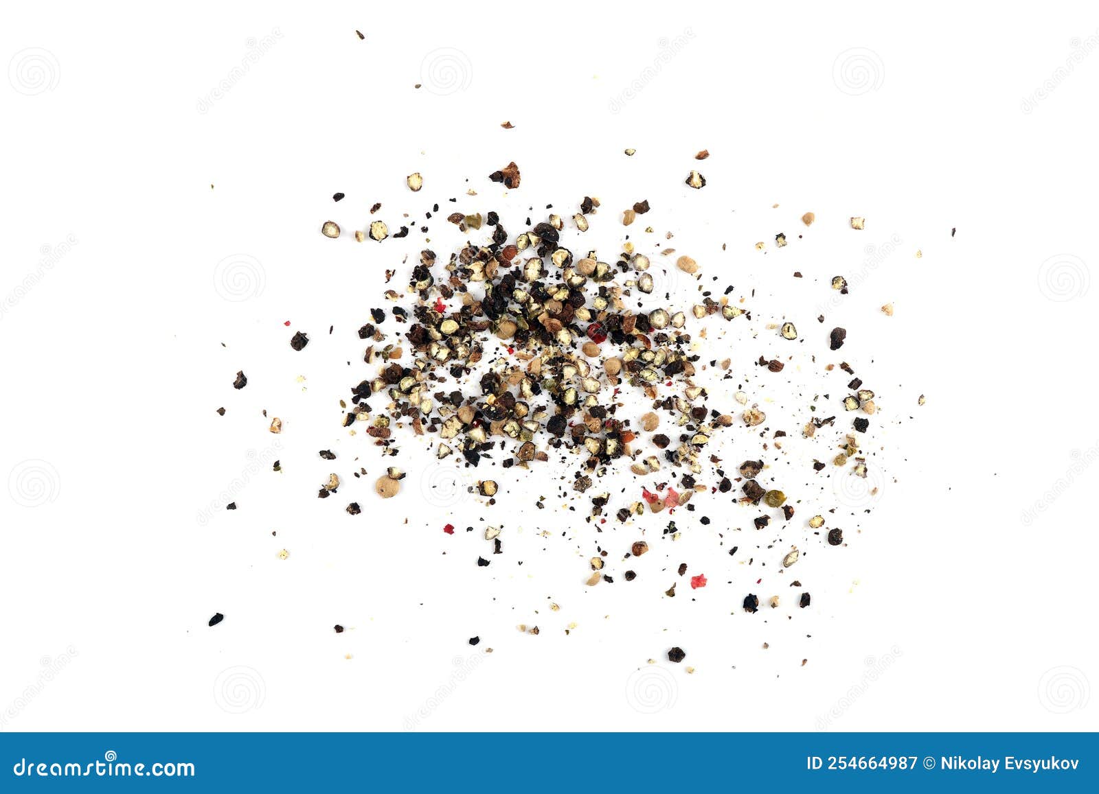 Ground Black Pepper Isolated on a White Background .Top View Stock ...