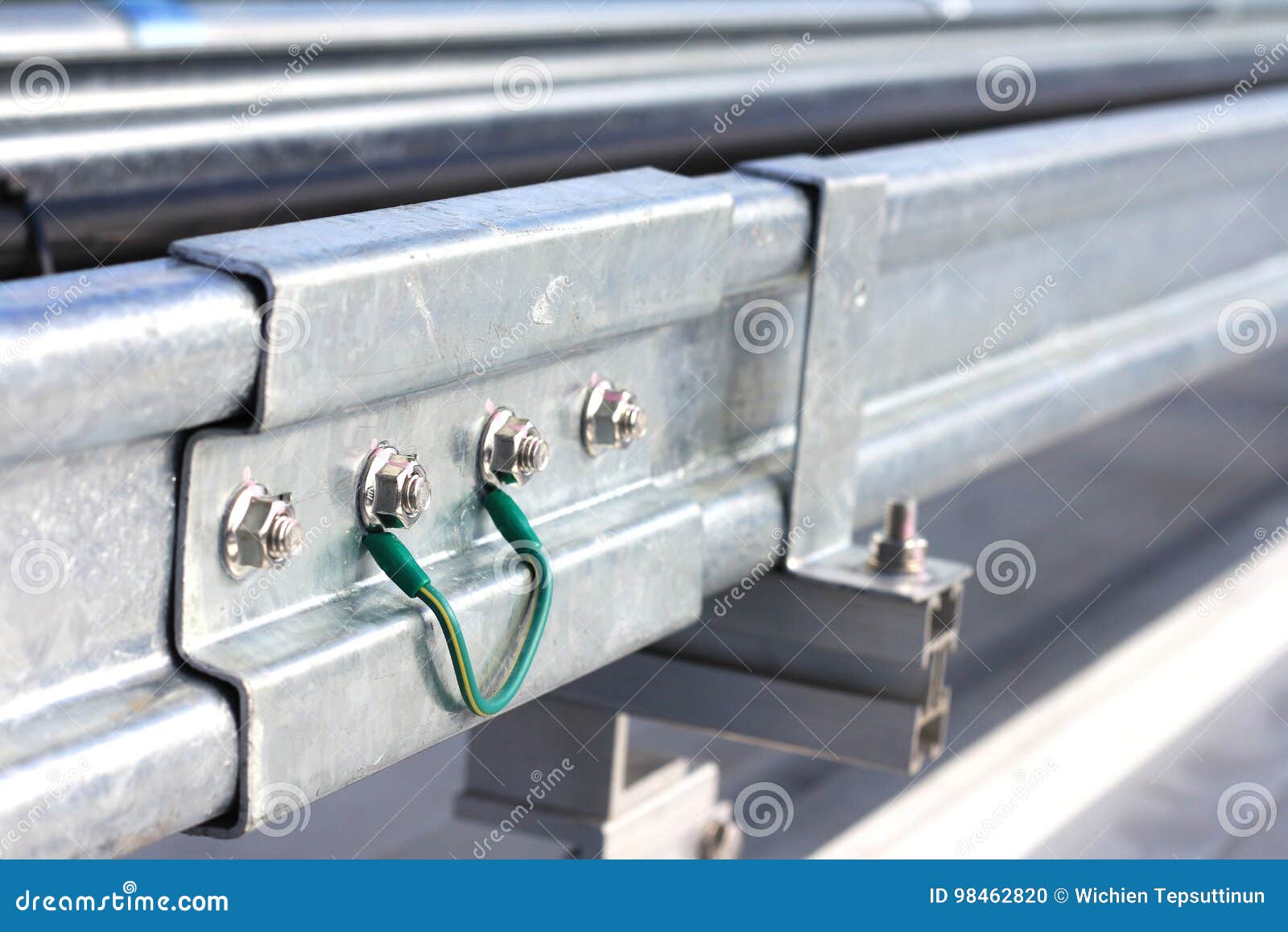 Ground Bonding Cable Between Two Cable Ladders Stock Photo ...
