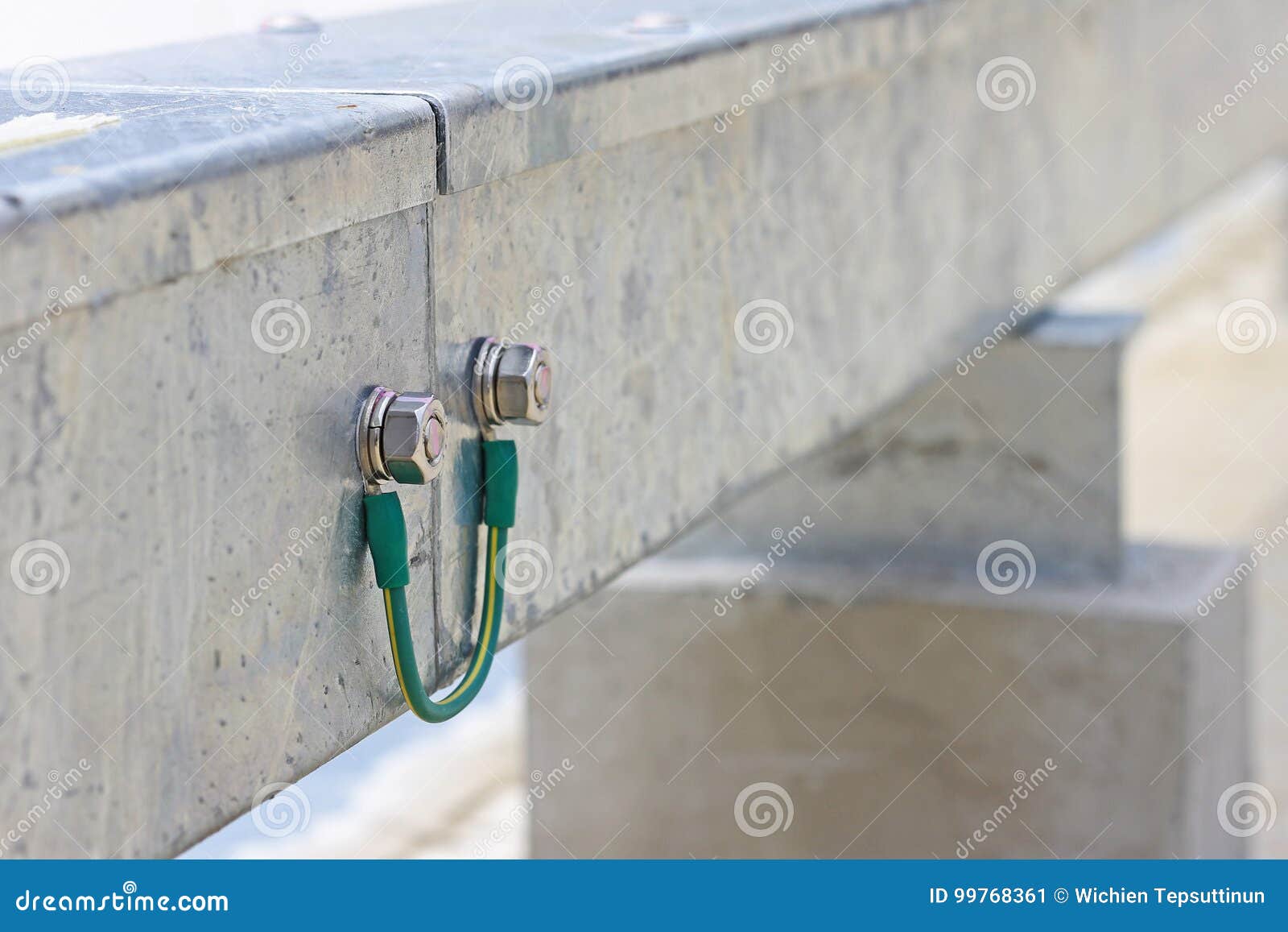 Ground Bonding Cable between Two Cable Wireway Stock Image - Image of ...