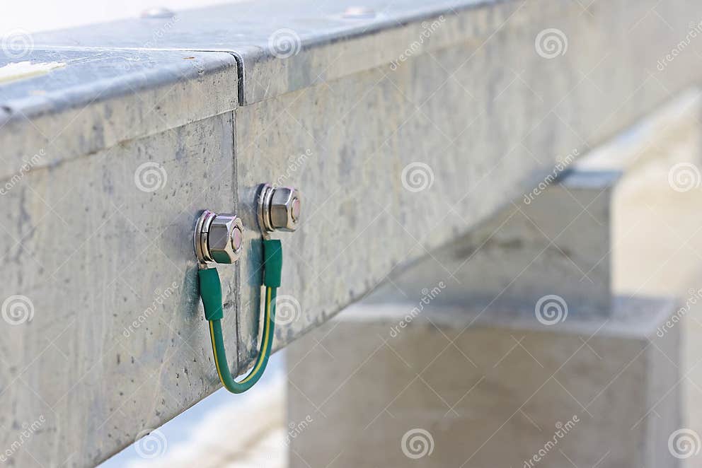 Ground Bonding Cable between Two Cable Wireway Stock Image - Image of ...