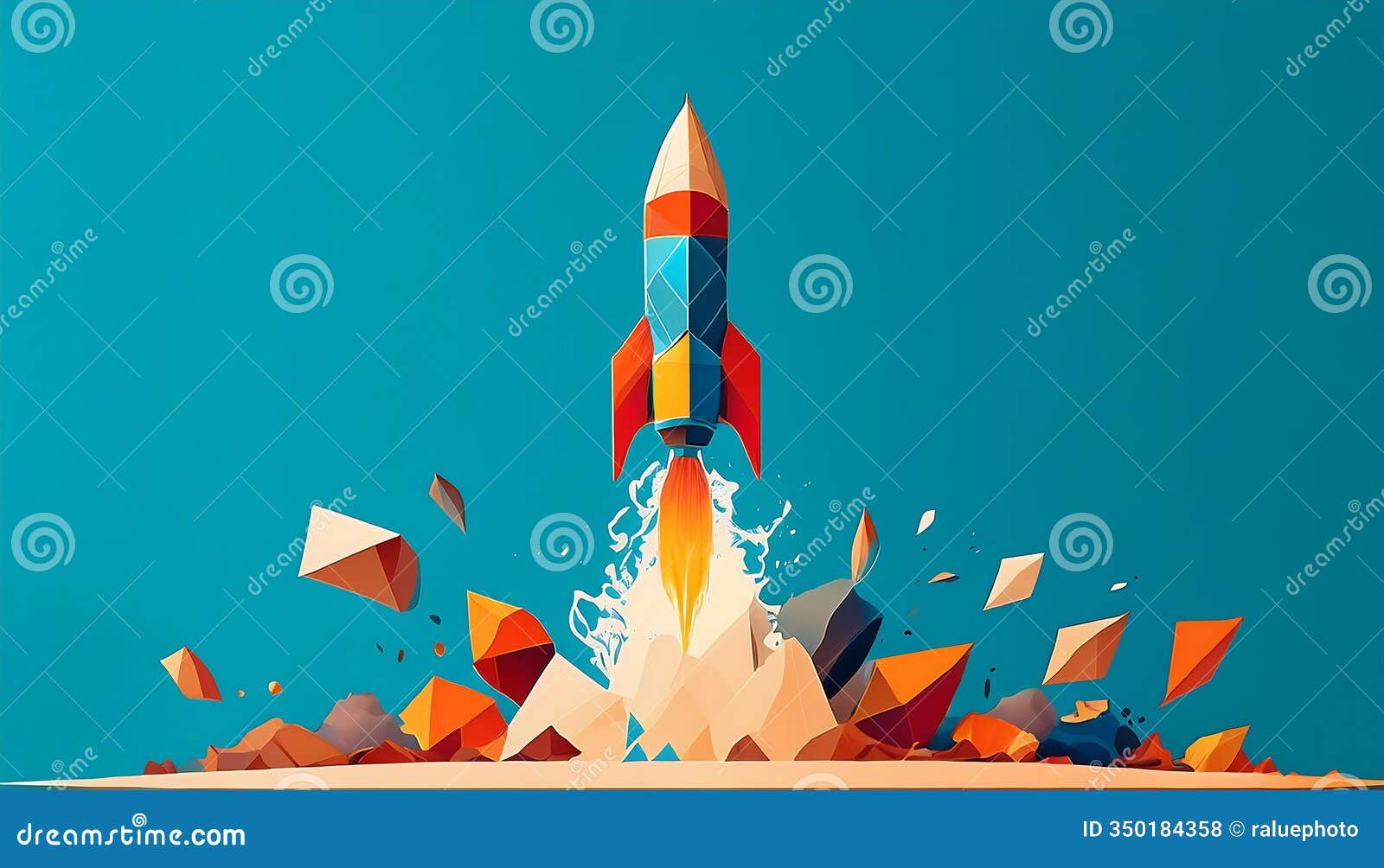 The Ground Breaking into Small Pieces Beneath the Rocket Symbolizes ...