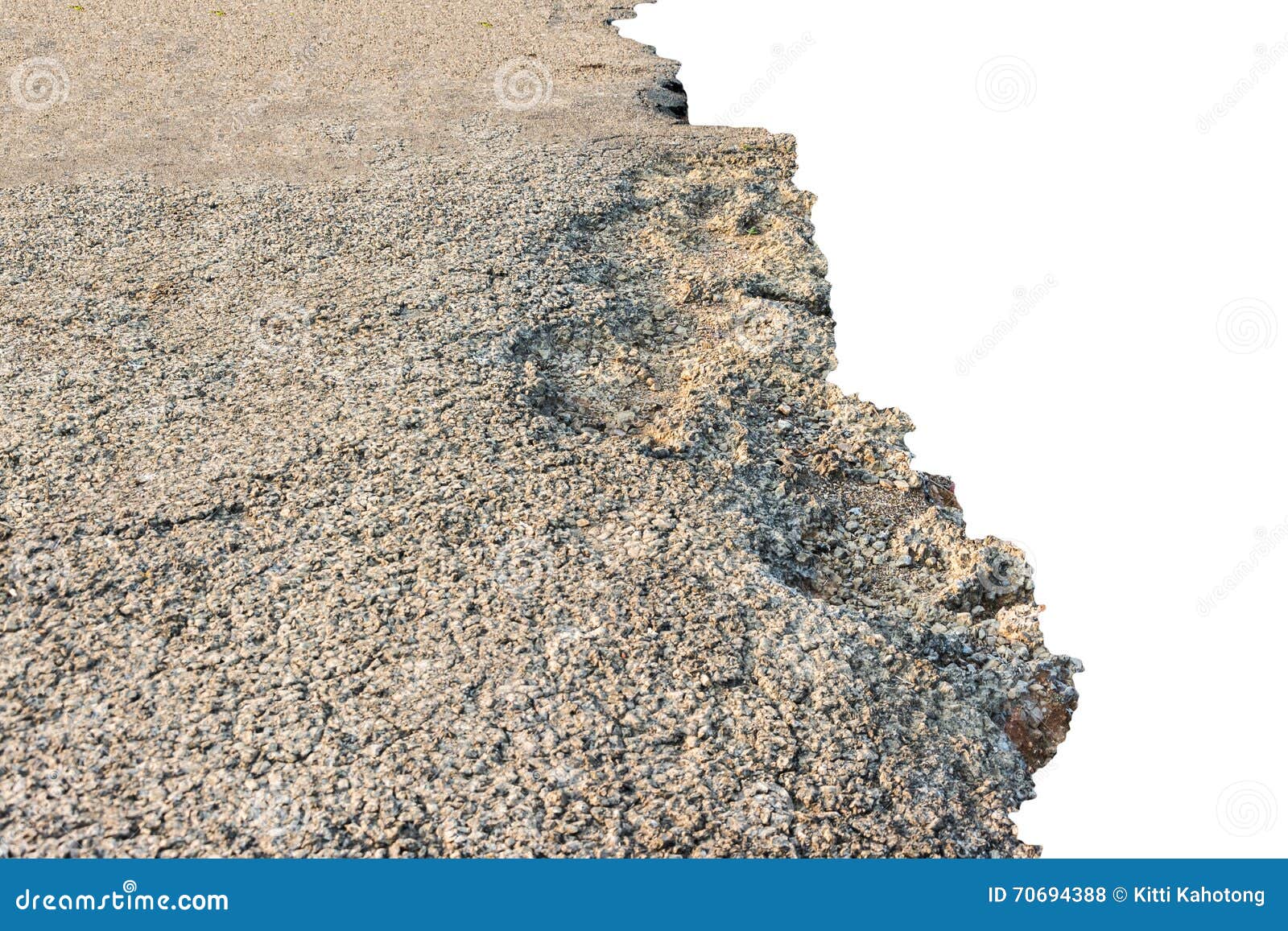Ground Broken on White Background Stock Photo - Image of concrete ...