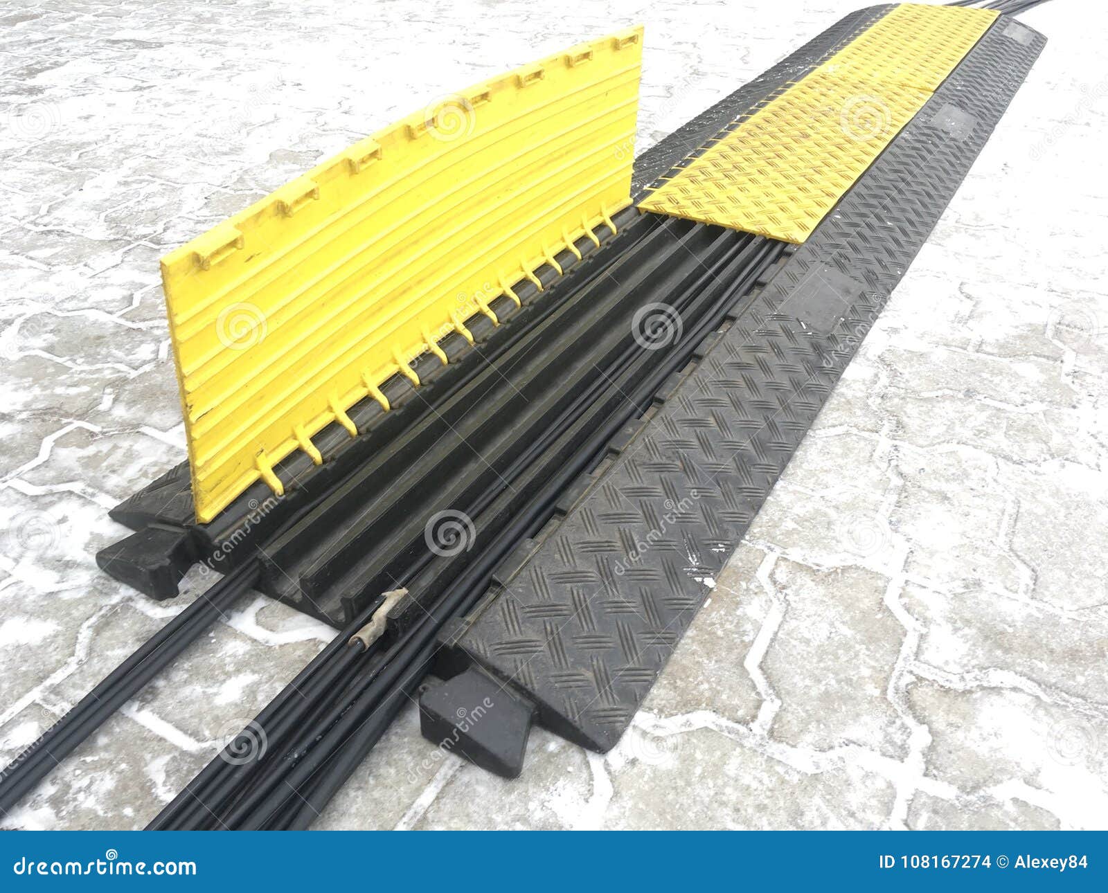 Ground cable protector stock photo. Image of plastic - 108167274