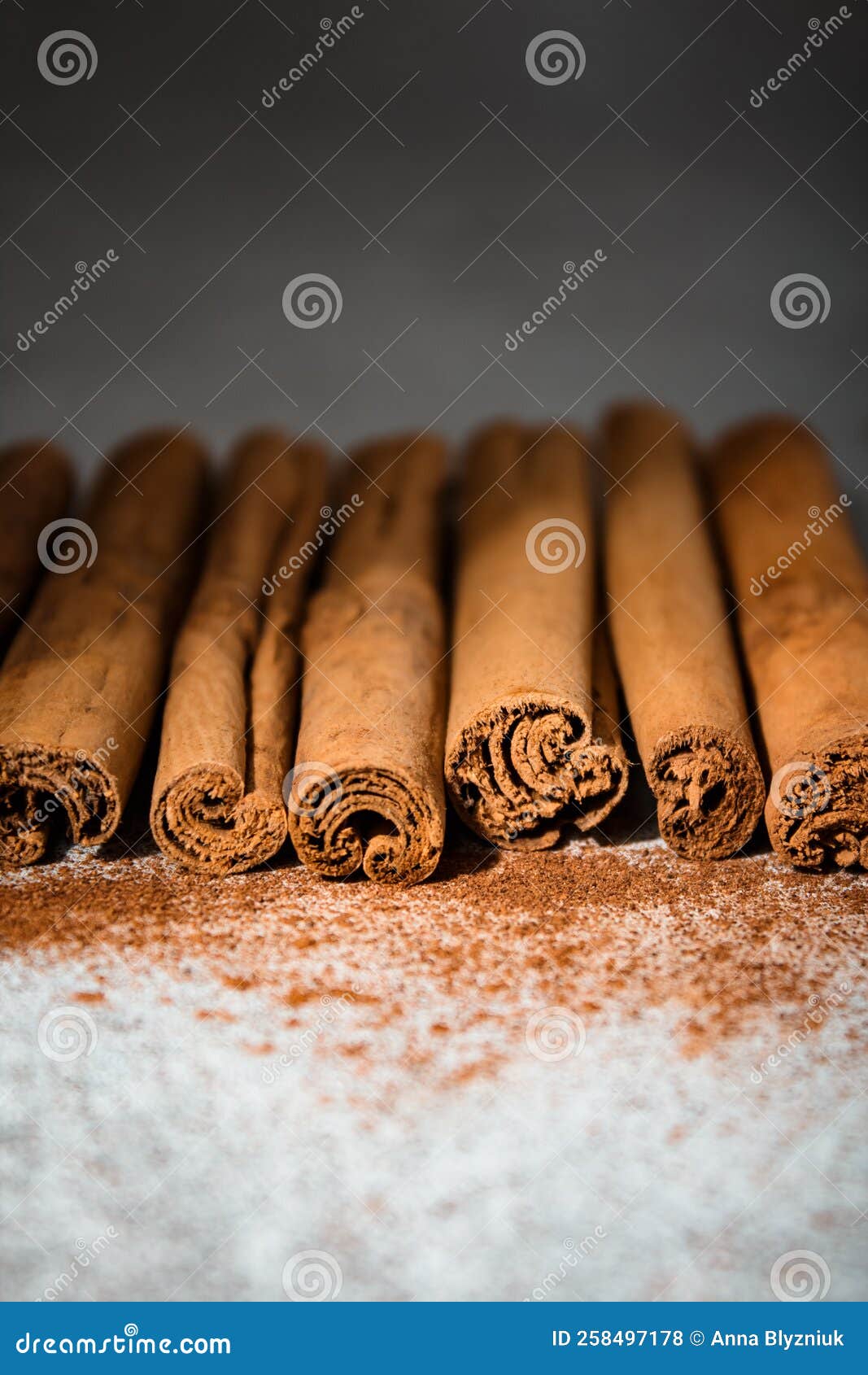 Ground Ceylon Cinnamon Sprinkled in Front of Real Cinnamon Sticks on a ...
