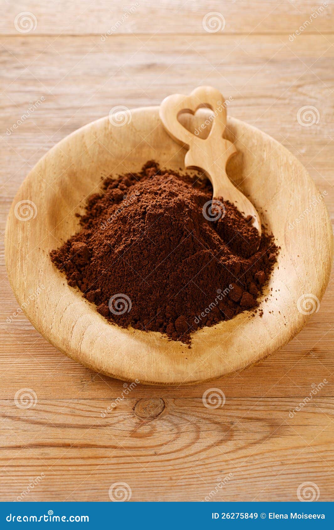 Ground Coffee Powder in Wooden Plate Stock Image - Image of espresso ...