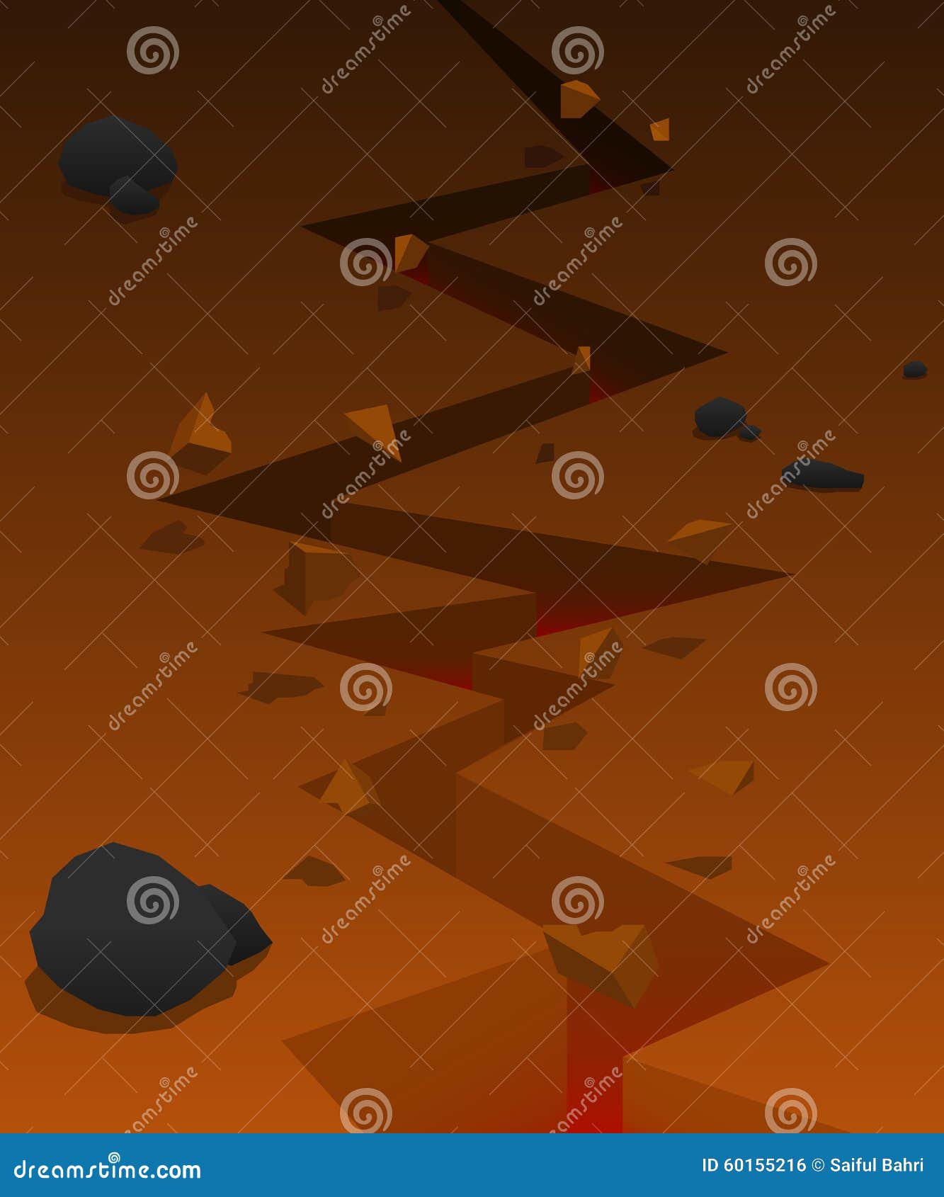 Ground Cracked by Earthquake Stock Vector - Illustration of destroyed ...