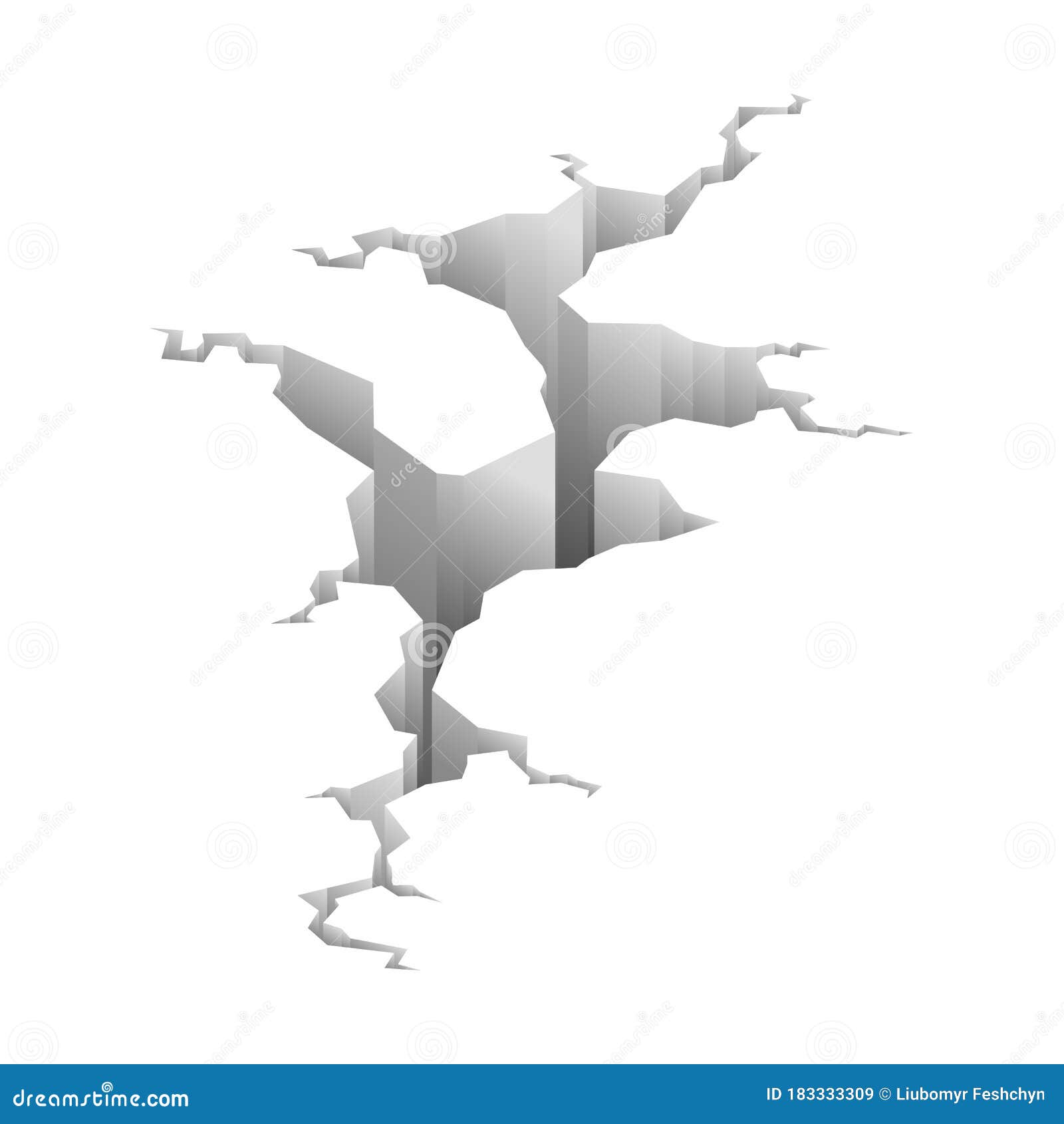 Earthquake Crack. Ruined Wall, Hole In Ground With Cracking And Earth ...