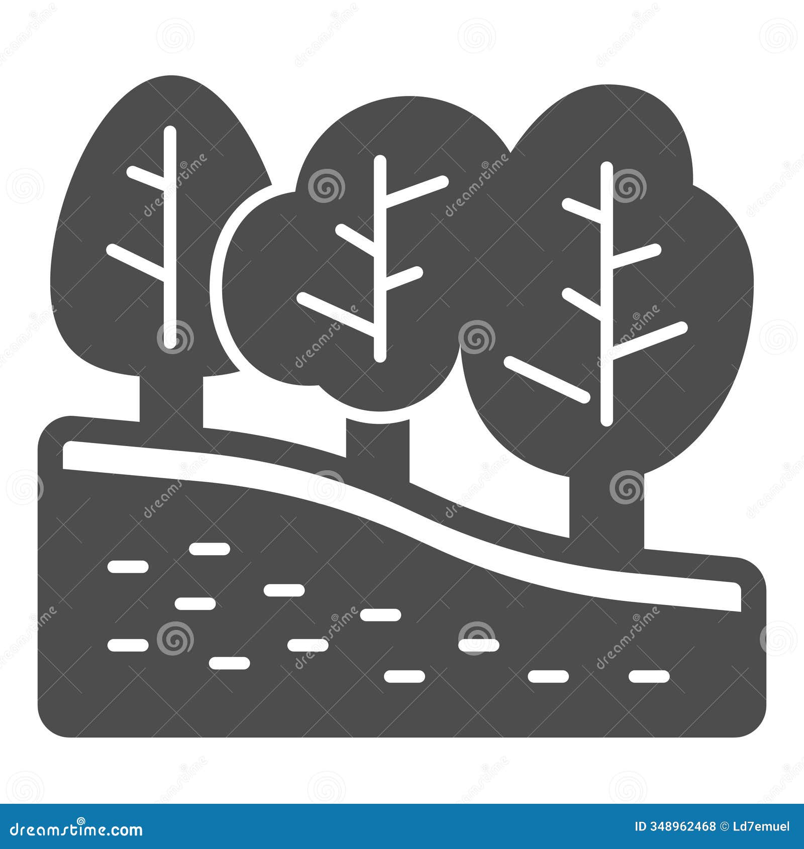 Ground Cut and Trees Solid Icon, Construction Concept. Vector Graphics ...