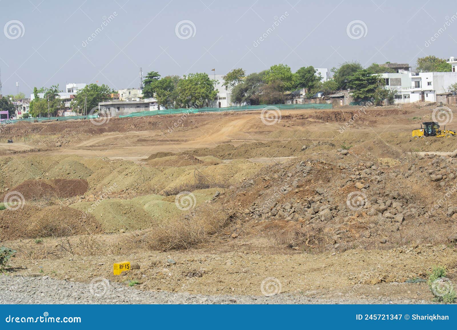 Ground Digging Work with Digger Machines at the Construction Site Stock ...