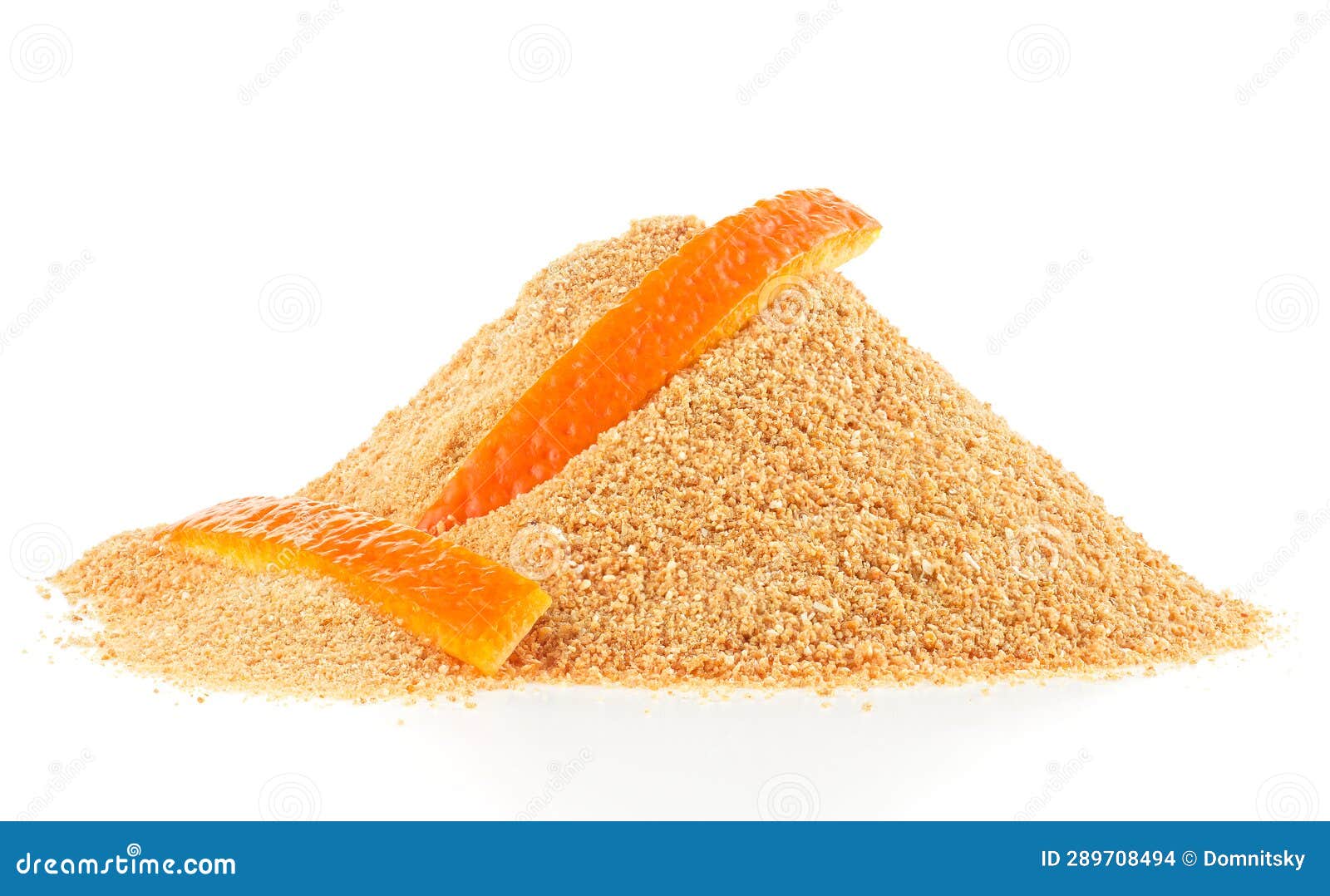 Ground Dried Orange Peel and Fresh Orange Peel Isolated on White ...