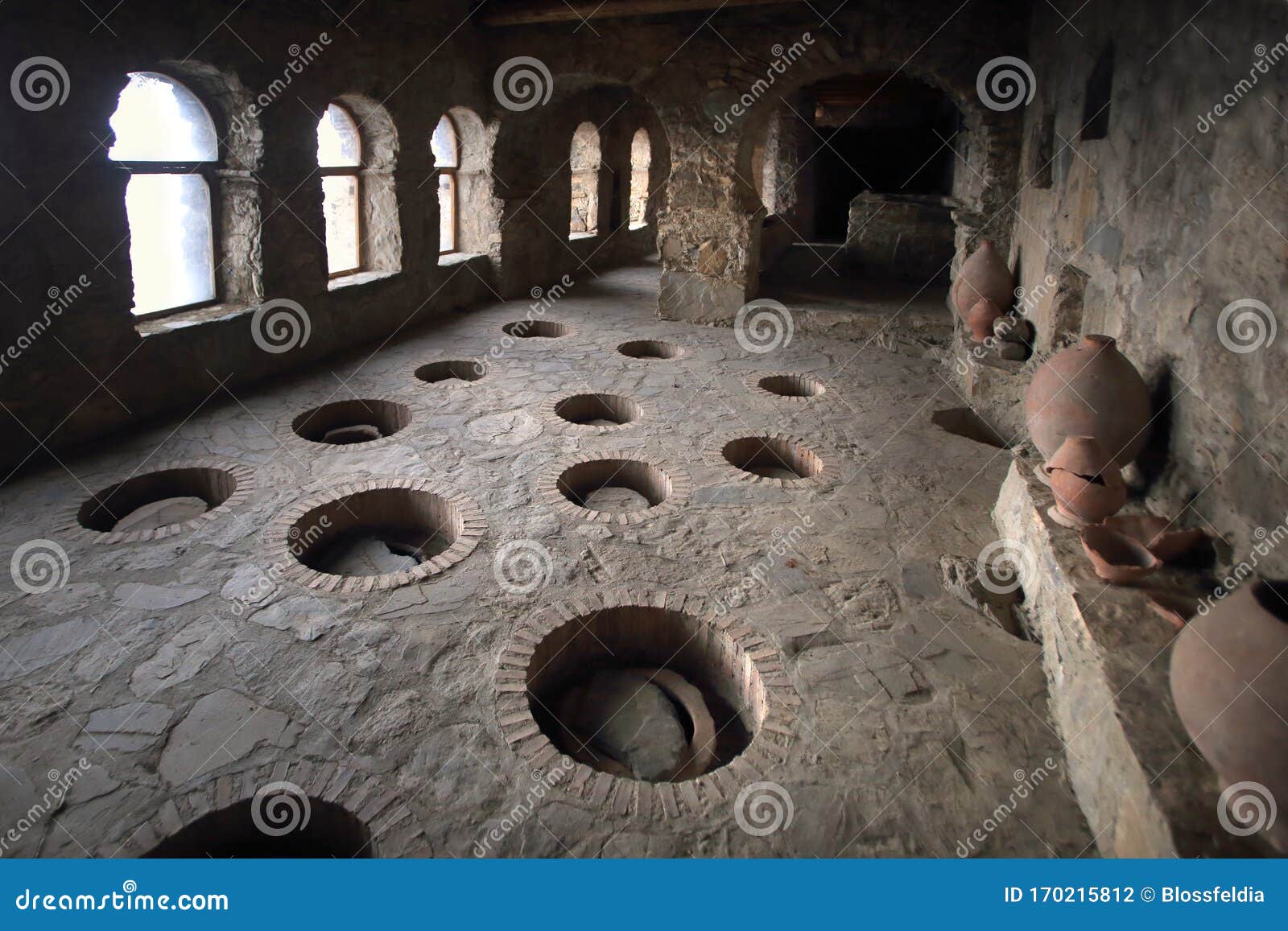 A Wine Cellar in the Bishop`s Palace in Nekresi Monastery, Georgia ...