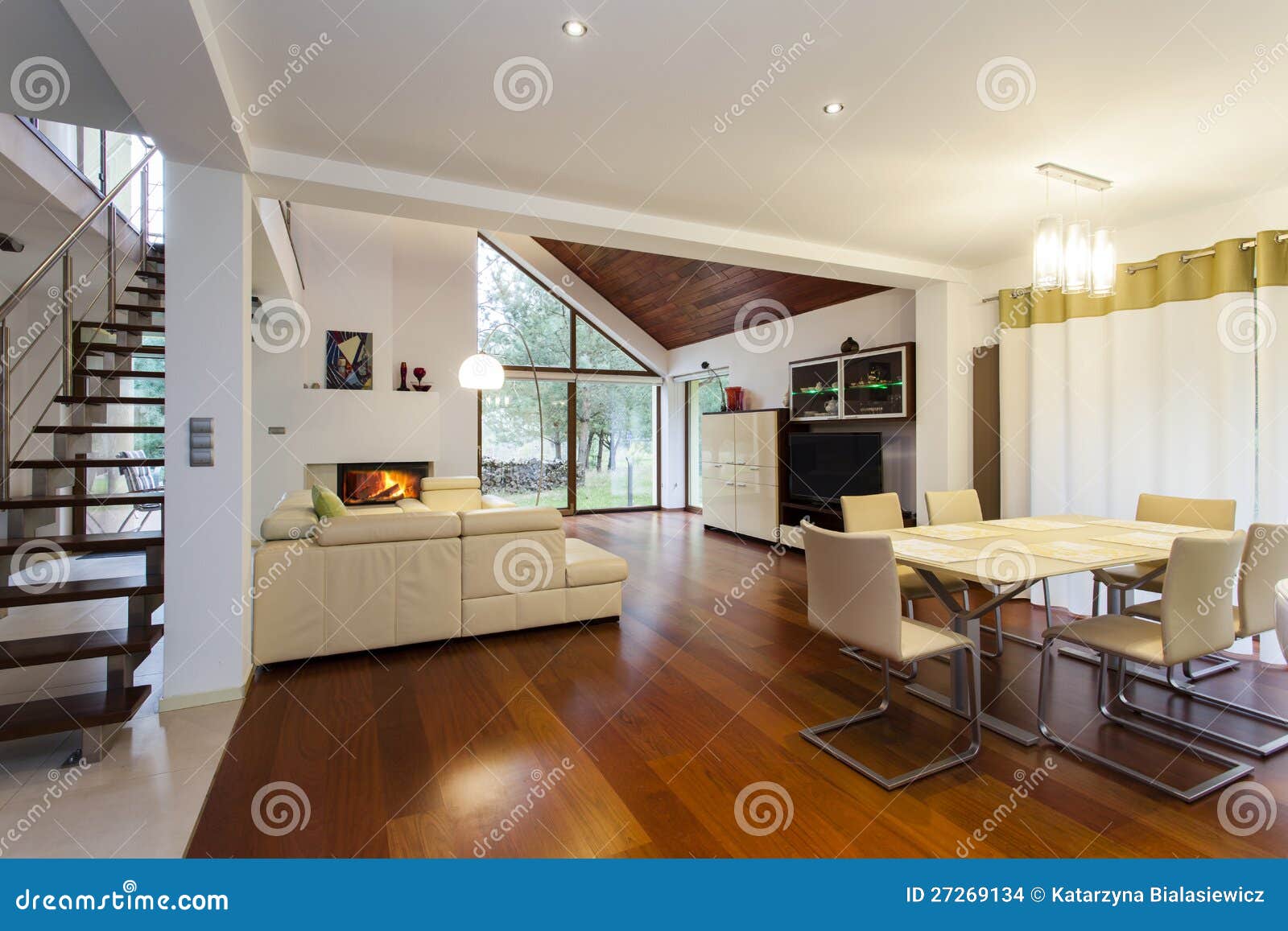 Ground Floor of Modern House Stock Photo - Image of couch, bright: 27269134