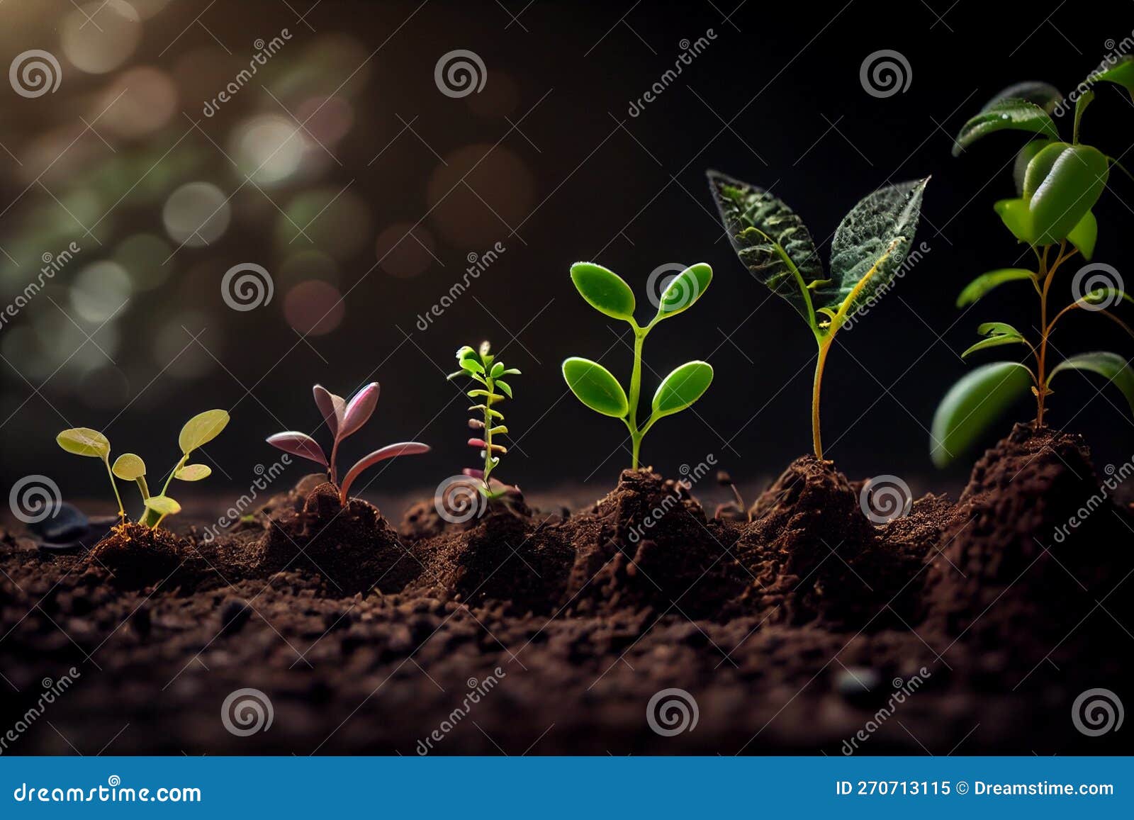 Ground Forming a Graph with Different Stages of Growth.generative Ai ...