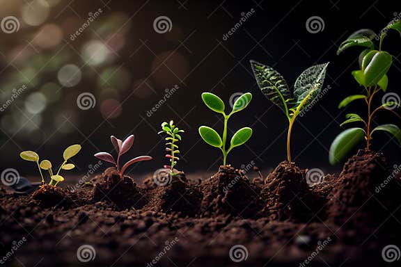 Ground Forming a Graph with Different Stages of Growth.generative Ai ...