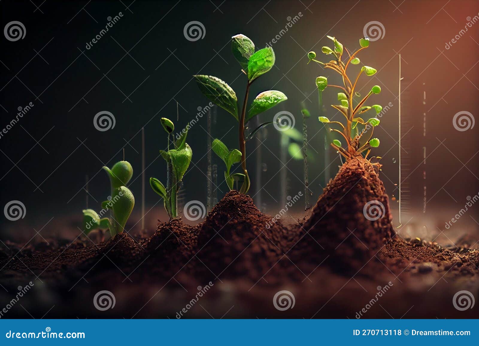 Ground Forming a Graph with Different Stages of Growth.generative Ai ...
