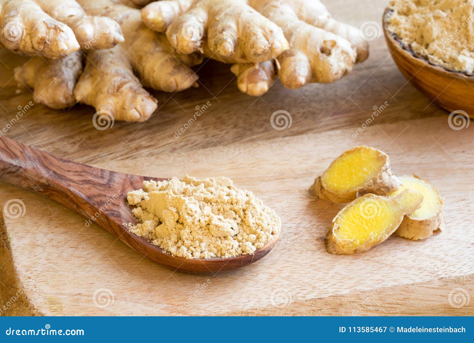 Ground and Fresh Ginger on a Table Stock Image - Image of ground, root ...