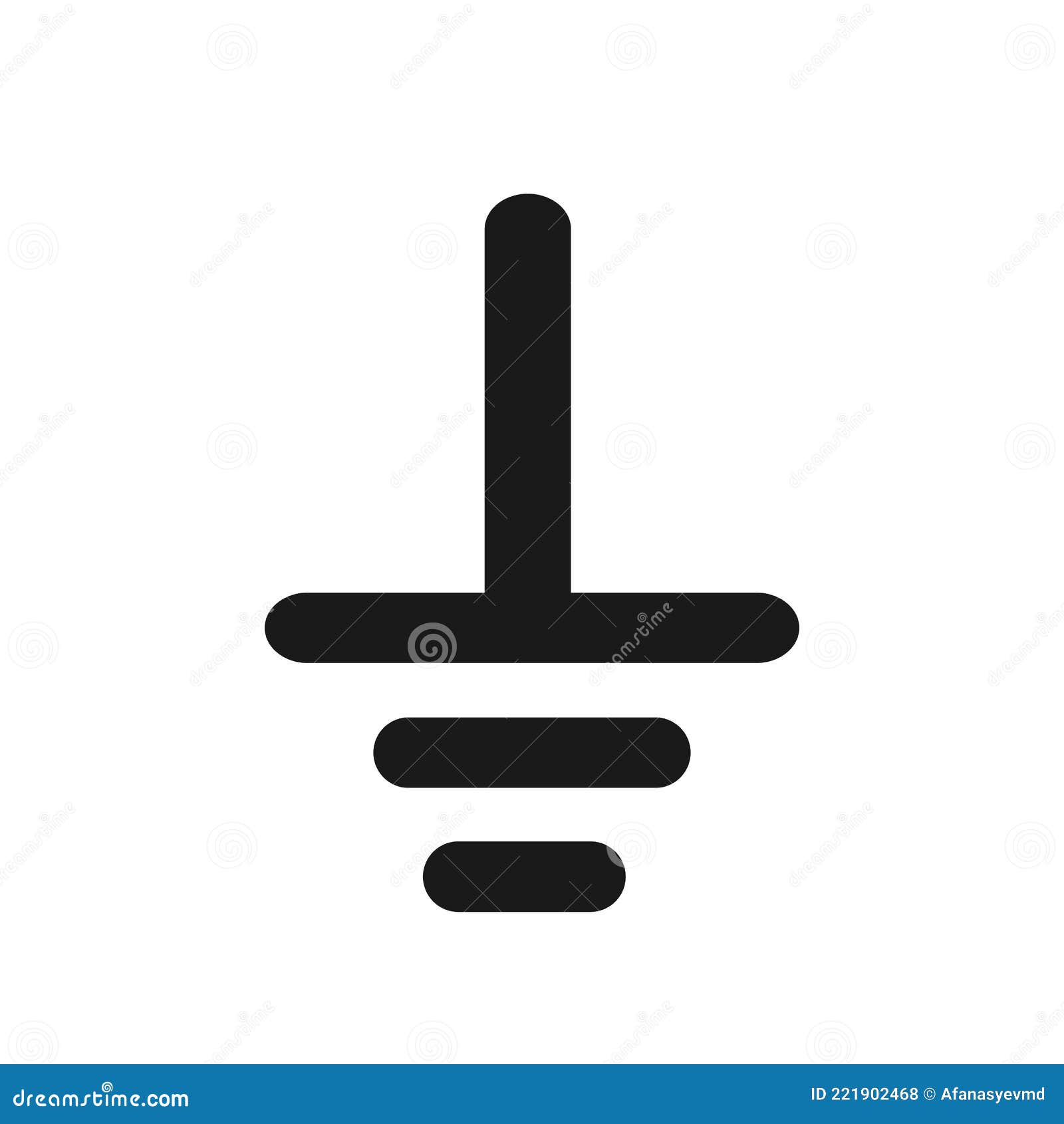 Ground Icon, Sign. Electrical Symbol Isolated on White Background. ESD ...