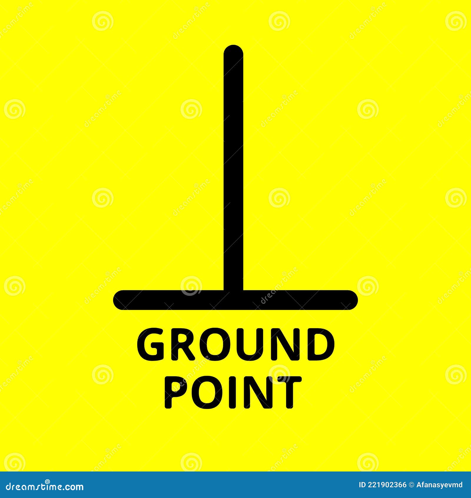 Ground Icon, Sign. Electrical Symbol Isolated On Yellow Background. ESD ...