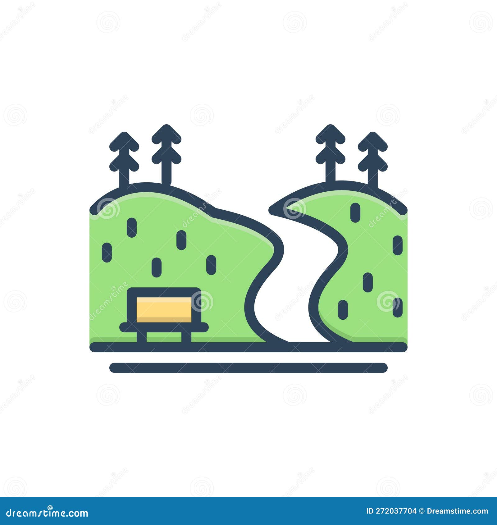 Color Illustration Icon for Ground, Turf and Park Stock Illustration ...