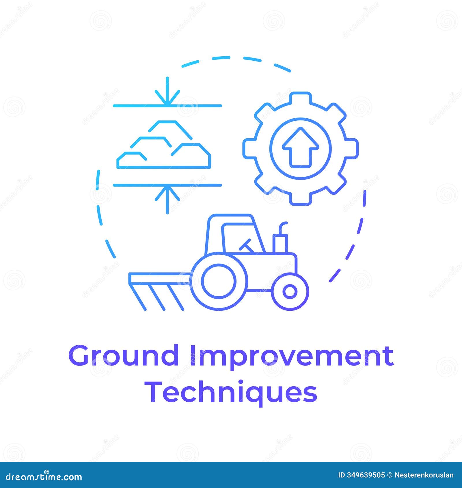 Ground Improvement Techniques Blue Gradient Concept Icon Stock Vector ...