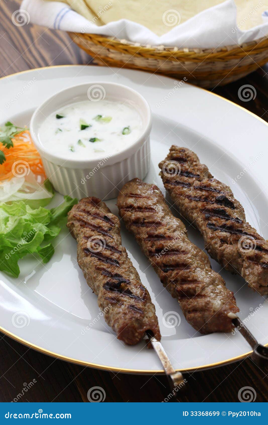 Ground lamb kebabs stock image. Image of middle, lunch - 33368699