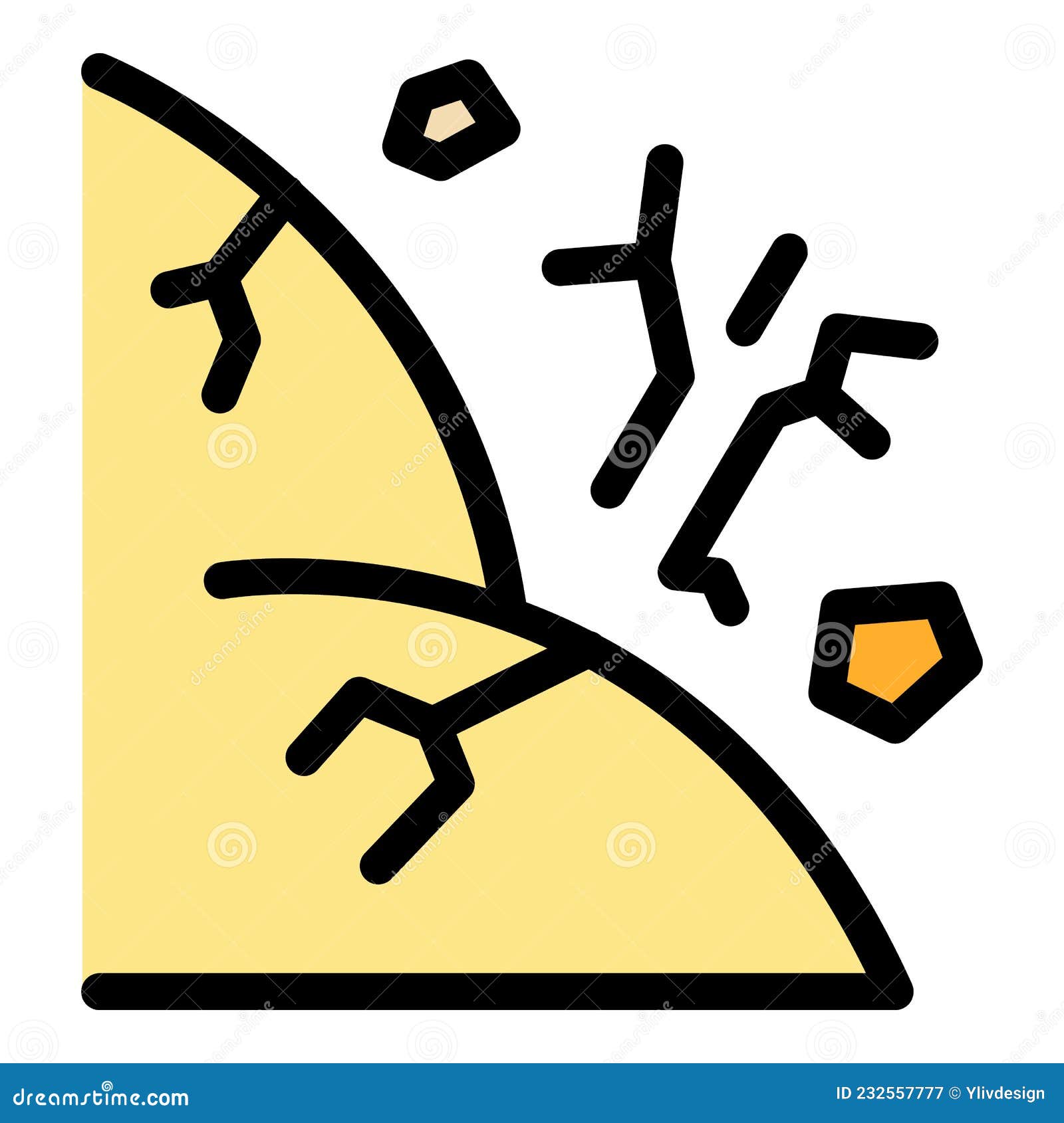 Landslide Icon Vector Sign And Symbol Isolated On White Background ...