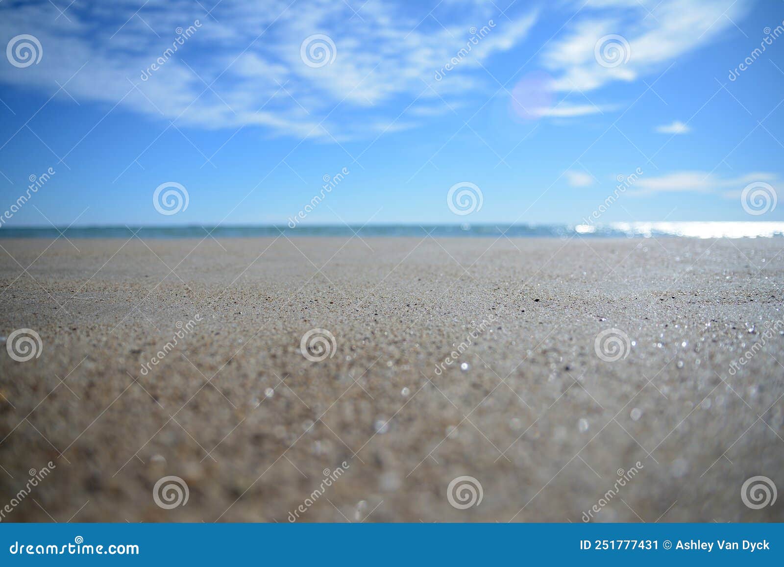 Ground Level Horizon on the Beach Stock Image - Image of clouds, scene ...