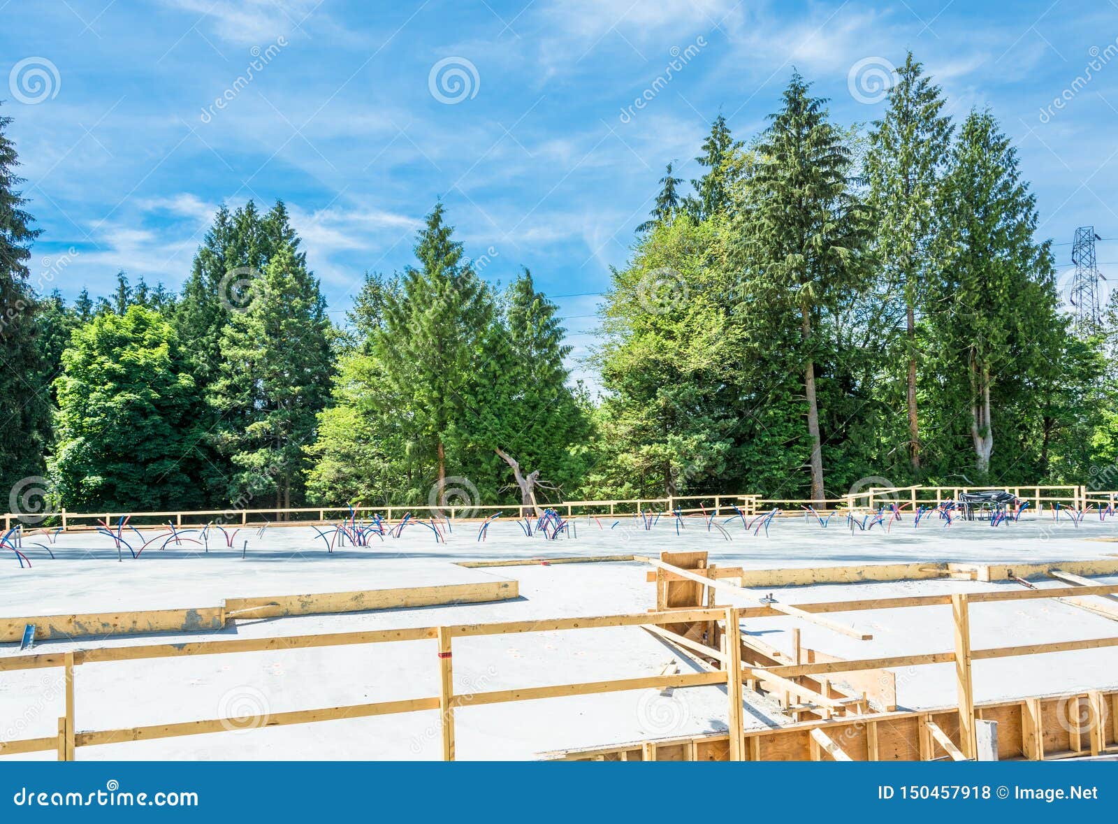 Ground Level of Residential Building on Construction Site Stock Photo ...