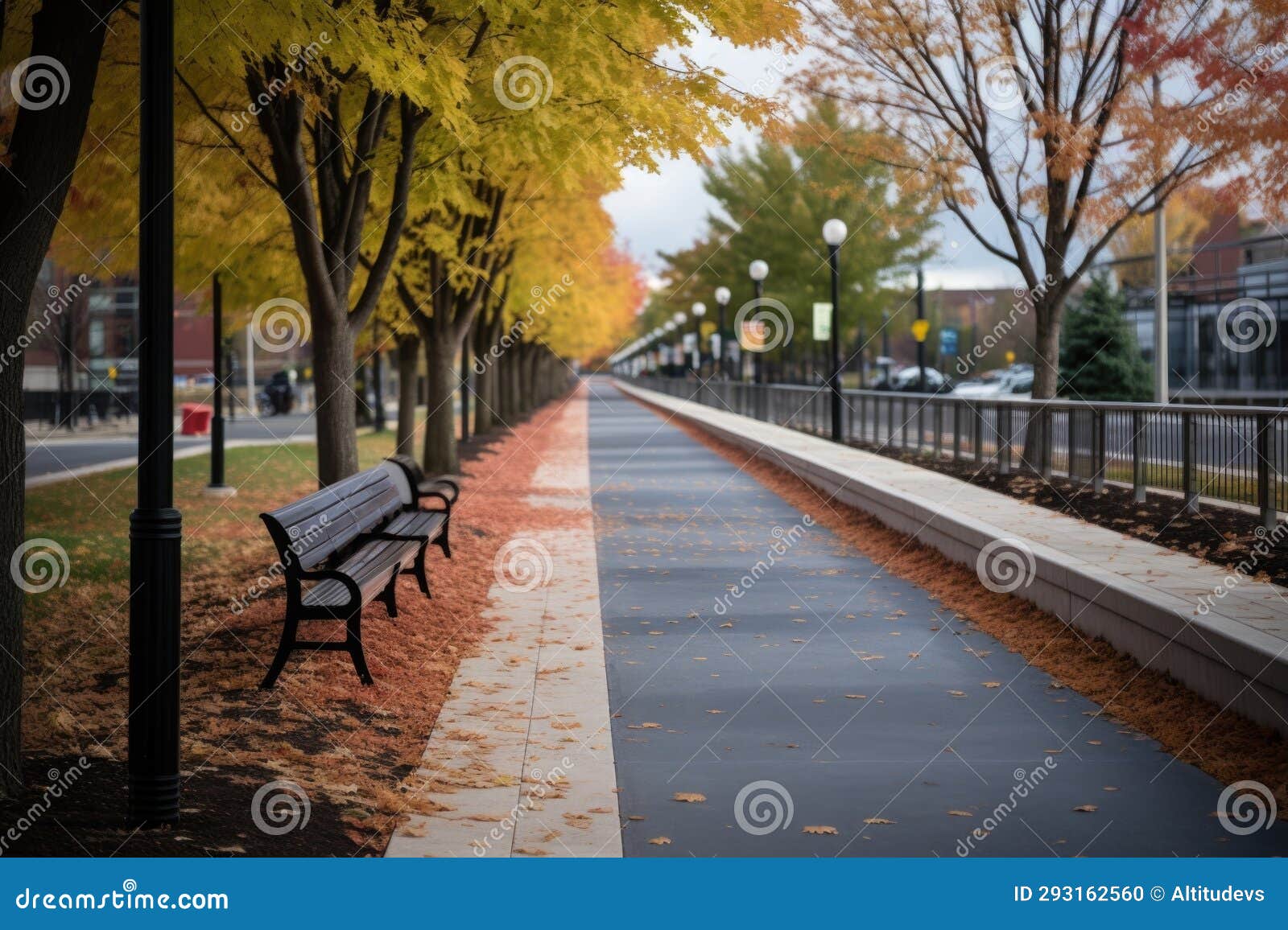 Ground Level Shot of Pedestrian-only Pathway Stock Photo - Image of ...