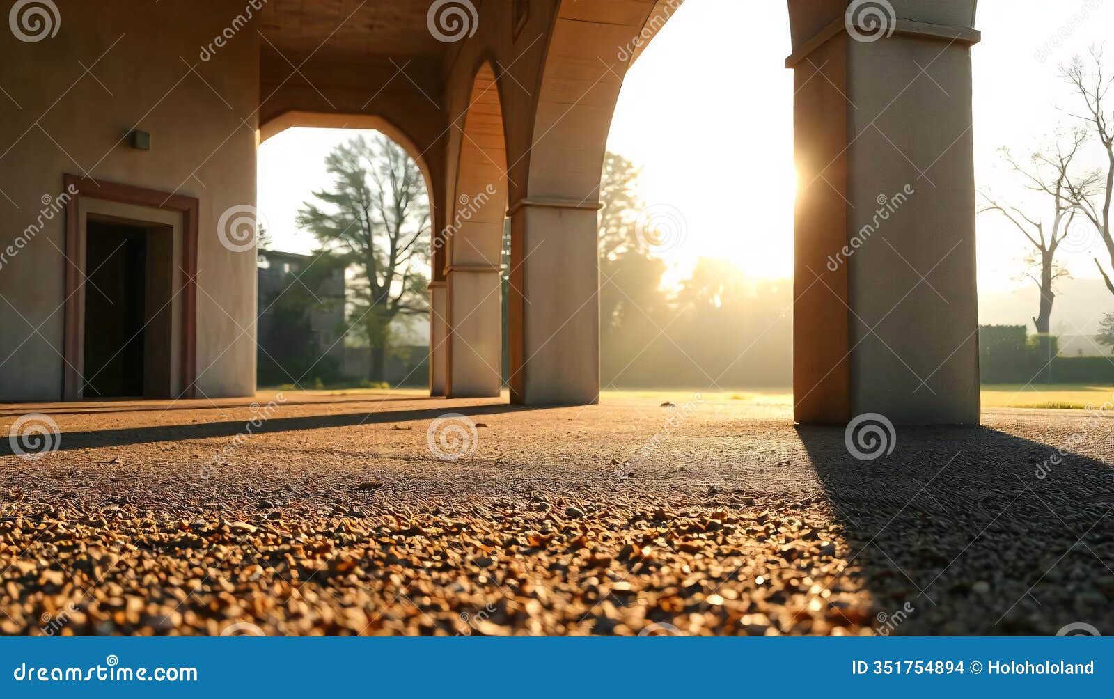 Ground Level View, Architectural Landscape, Light and Shadow Reflecting ...