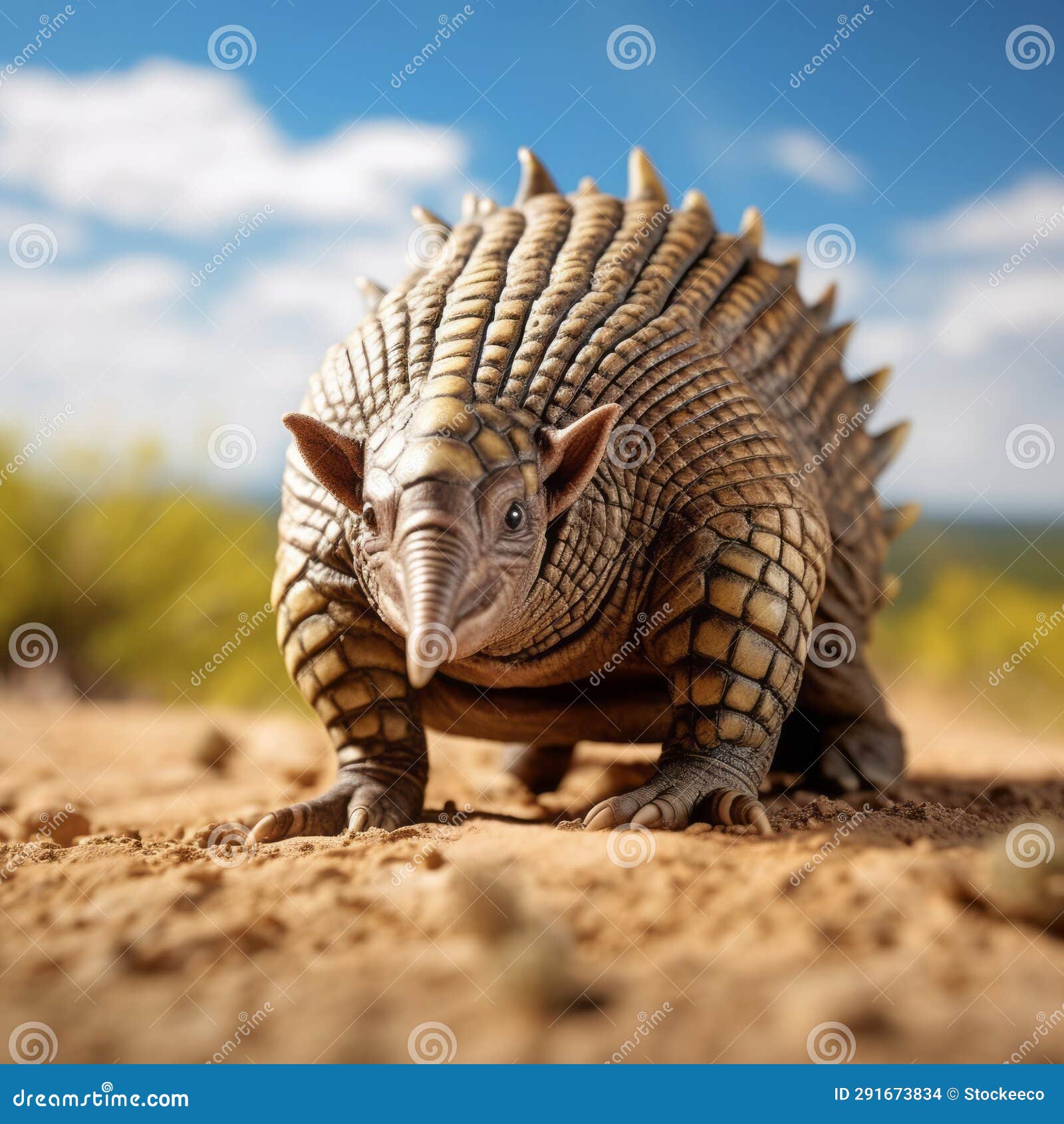 Highly Detailed Armadillo Model in Tilt-shift Style Illustrations Stock ...