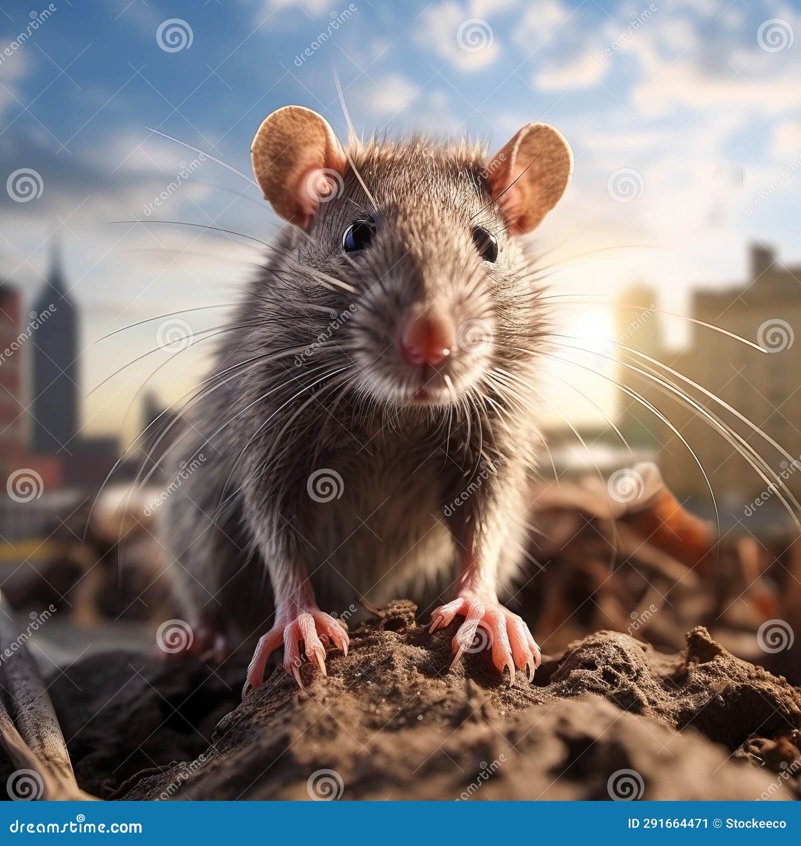 Photorealistic Rat Gazing Over Hellish City: a Captivating Artwork ...