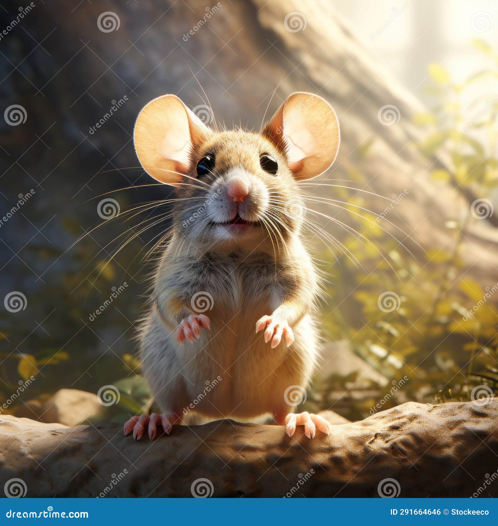 Charming Mouse Illustration with Detailed Facial Features Stock ...