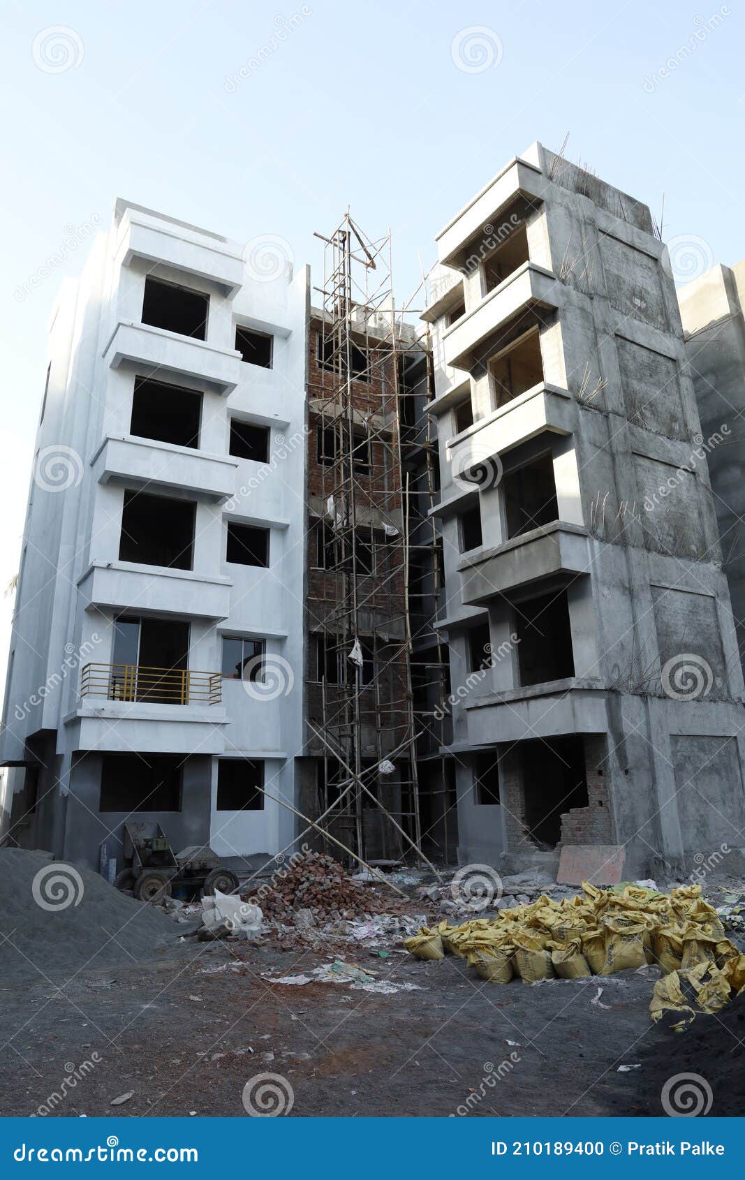 A Ground Level View of an Under Construction Building Stock Photo ...