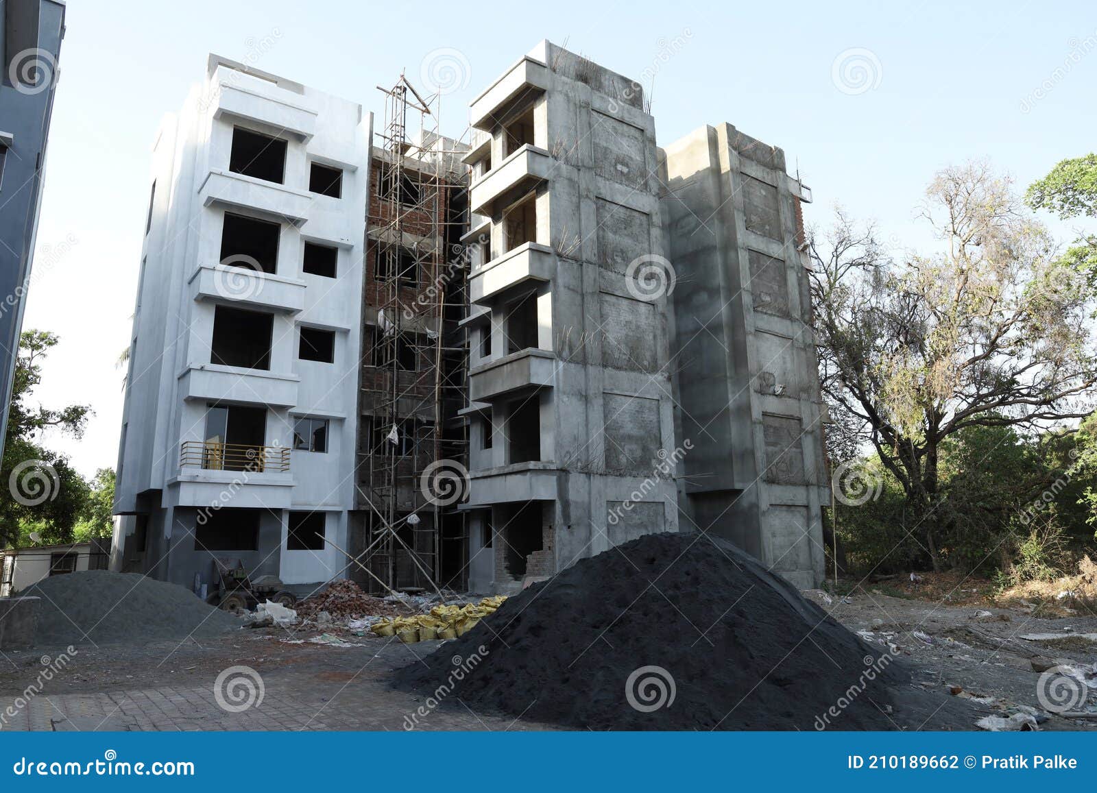 A Ground Level View of an Under Construction Building Stock Photo ...