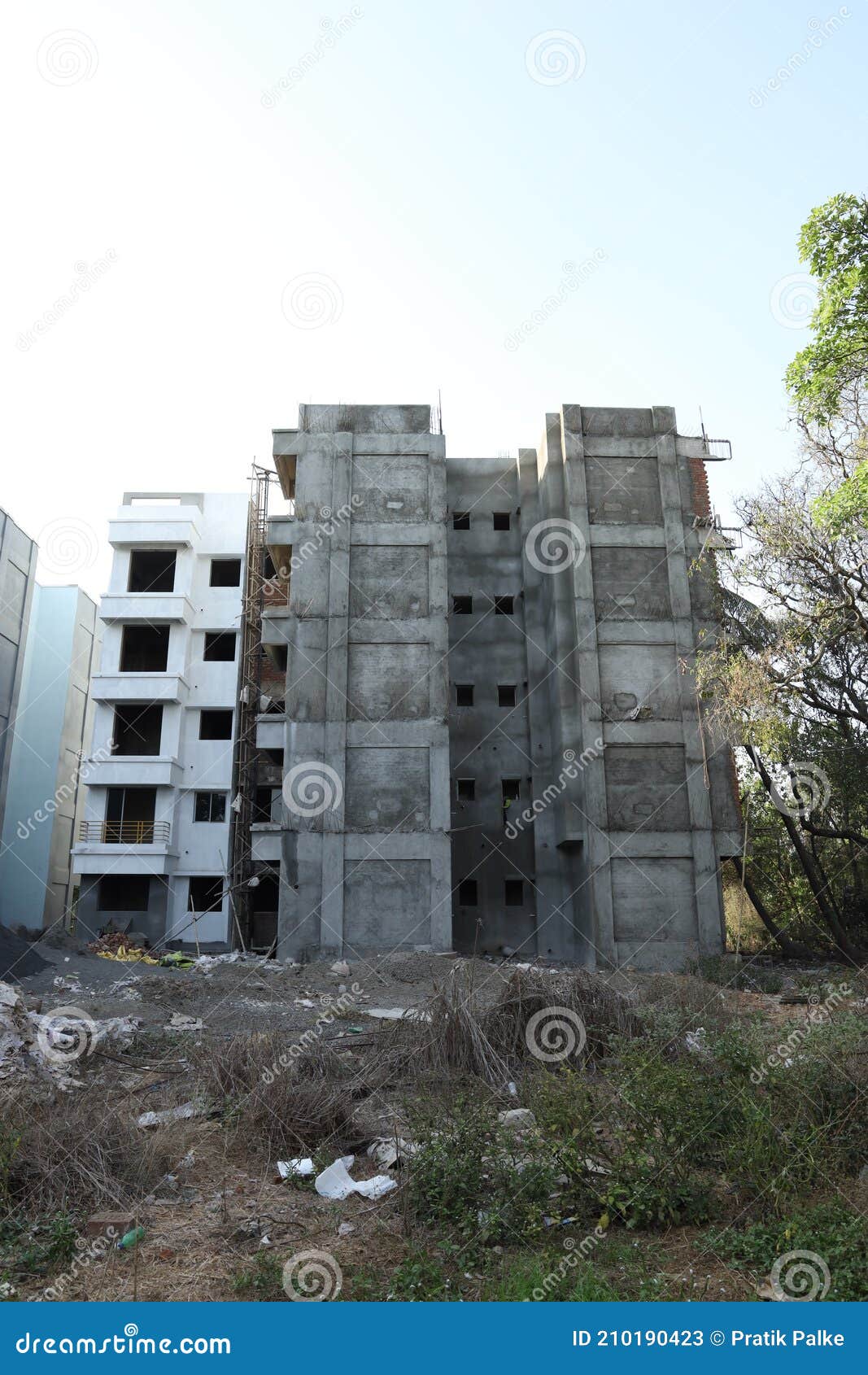 A Ground Level View of an Under Construction Building Stock Image ...