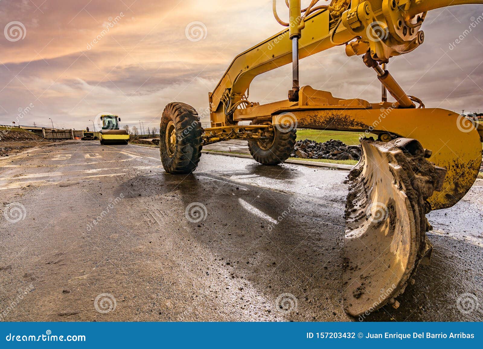 Ground Leveling Machine To Build a Road Stock Photo - Image of industry ...
