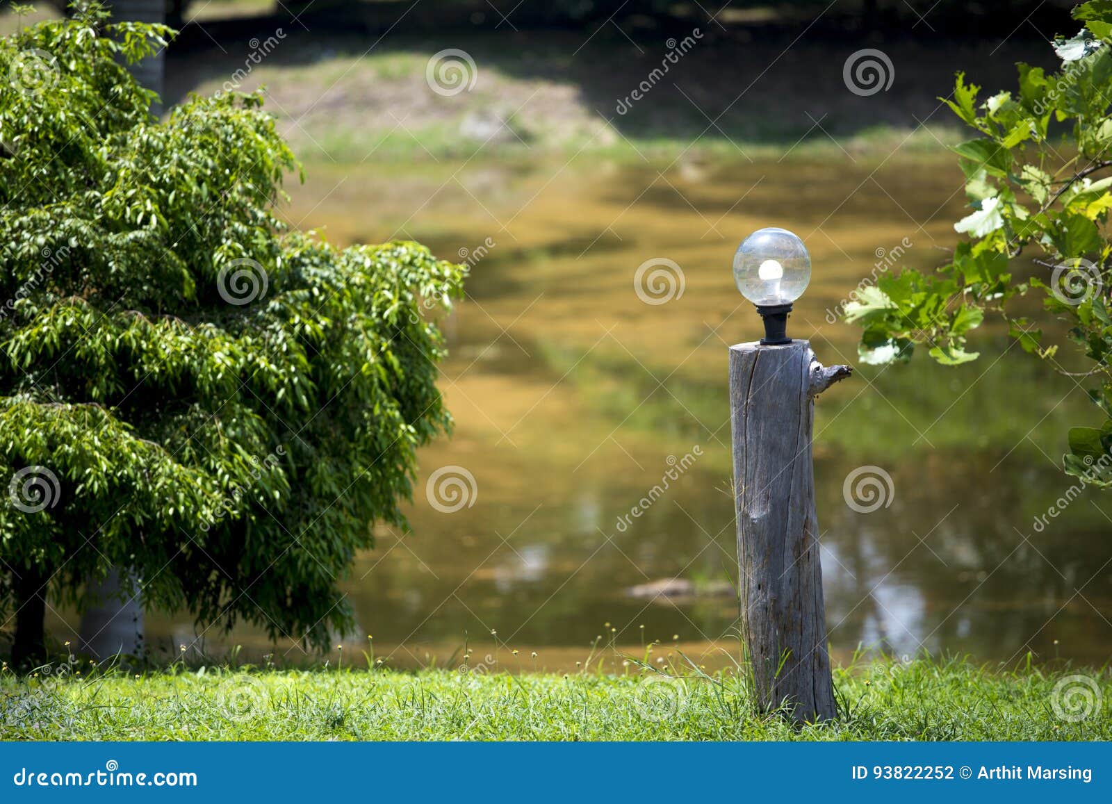 On Ground Light Lantern in the Garden. Stock Photo - Image of happy ...
