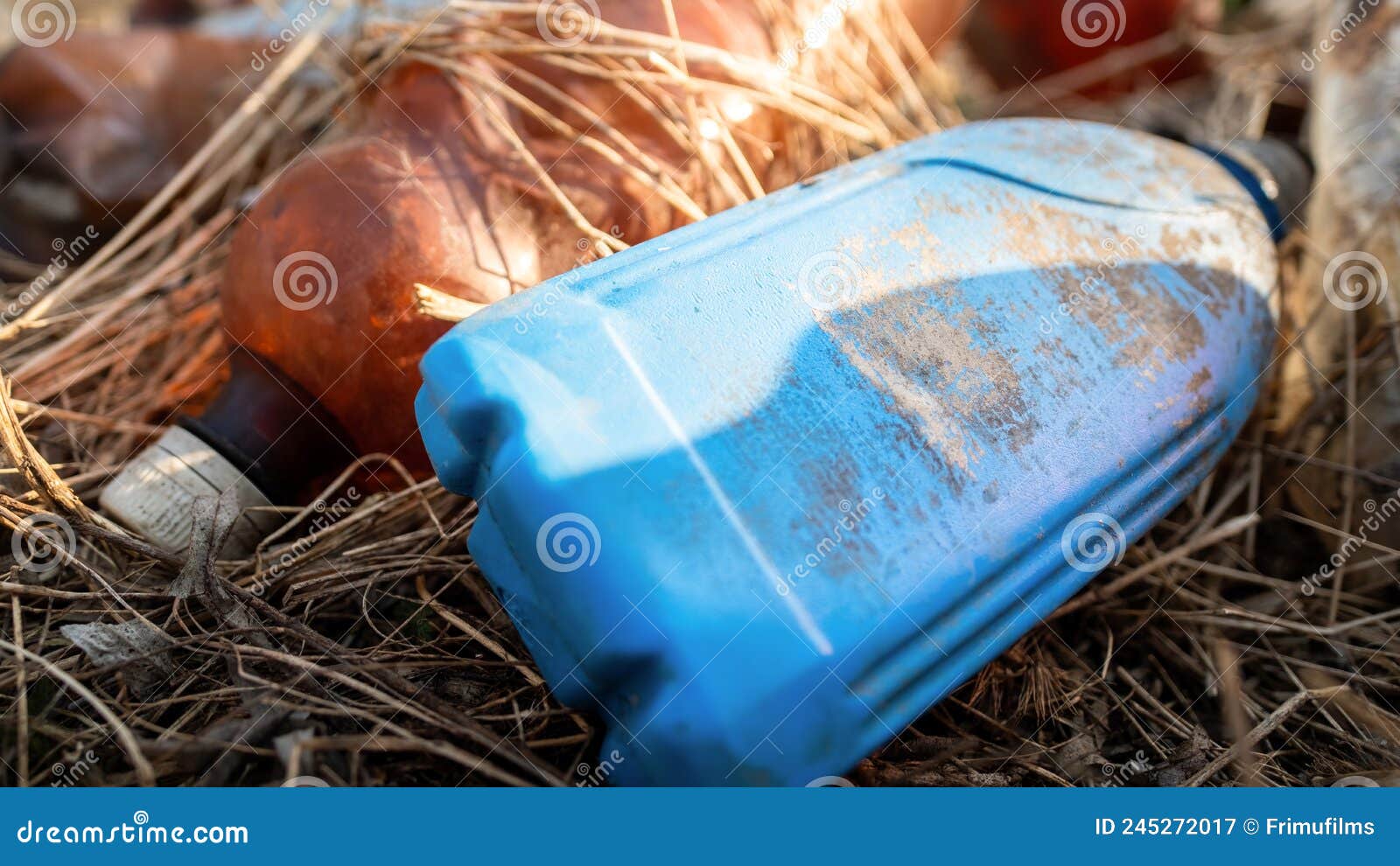Ground Littered with Plastic Bottles Stock Image - Image of industry ...