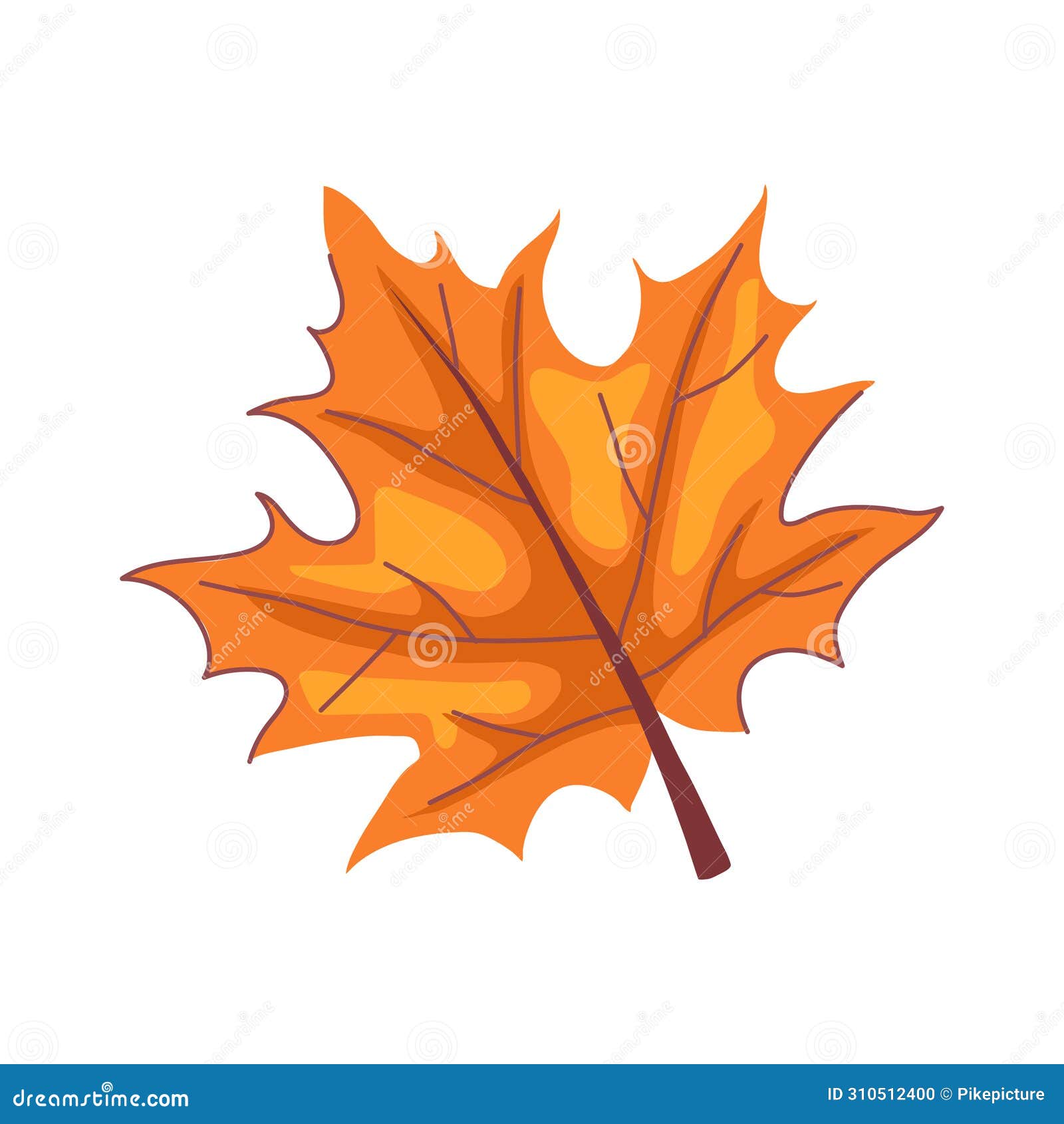 Ground Maple Leaf Cartoon Vector Illustration Stock Vector