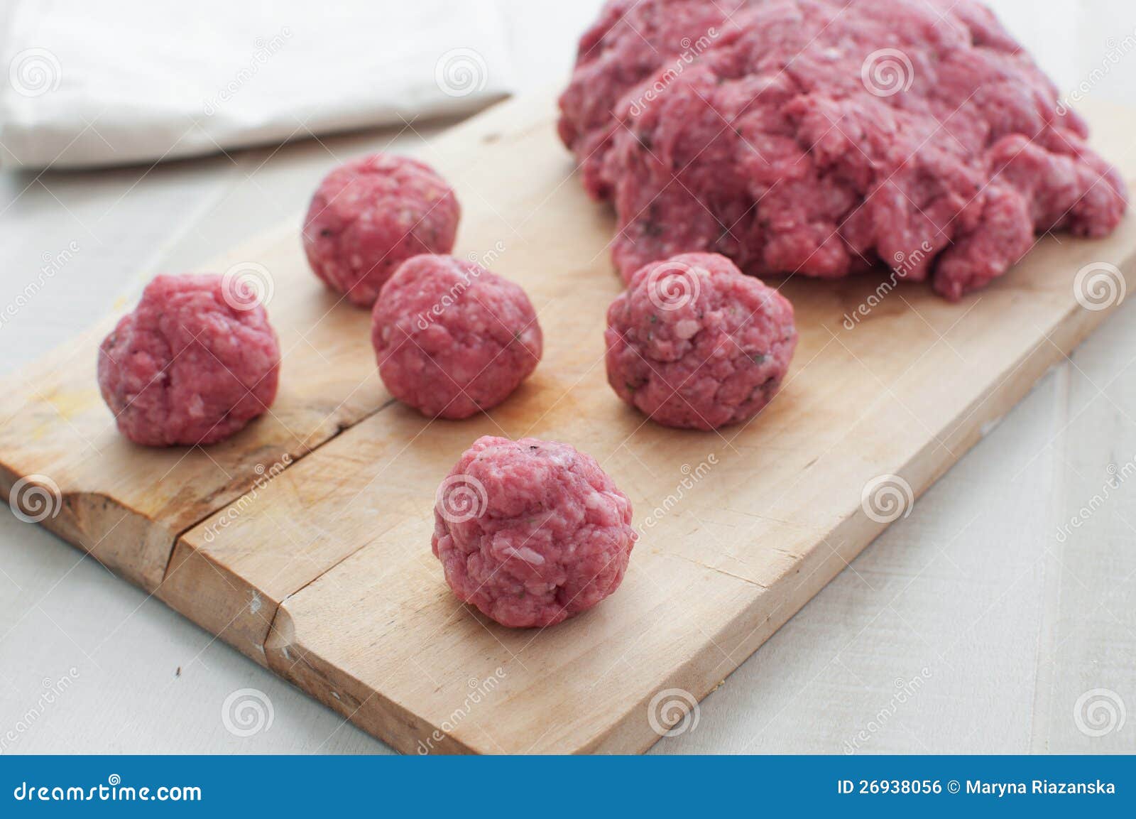 Ground Meat and Meatballs Raw Uncooked Stock Photo - Image of ...