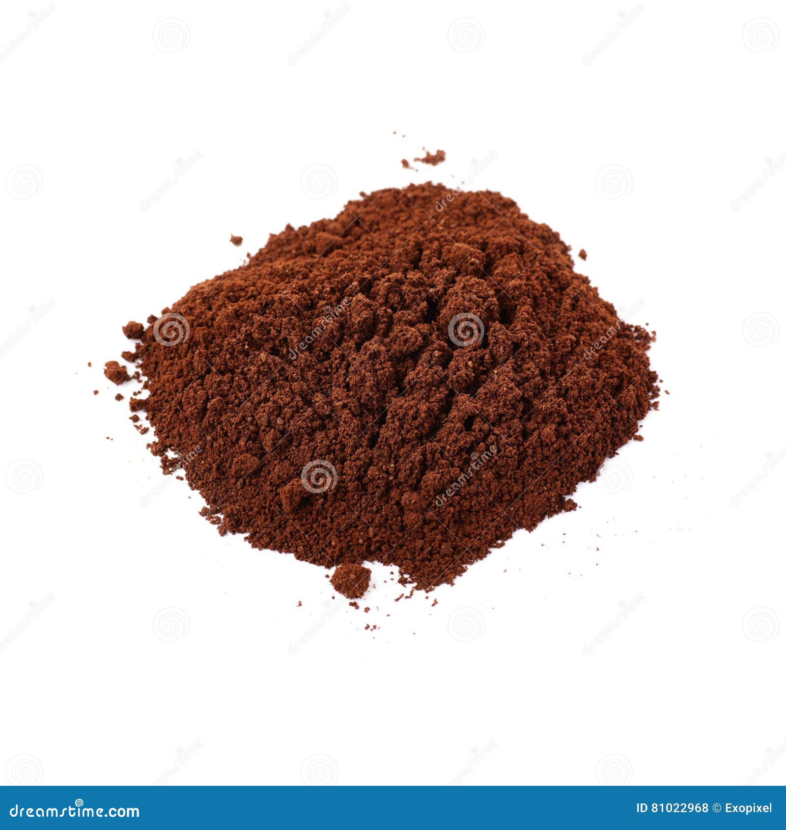 Ground Milled Coffee Powder Isolated Over White Background Stock Photo ...