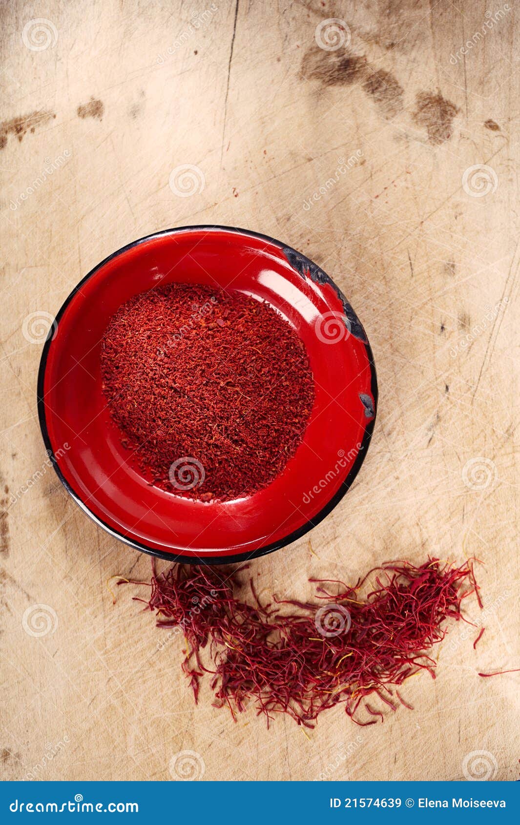 Ground Moroccan and Whole Treds Saffron in Pile Stock Image - Image of ...