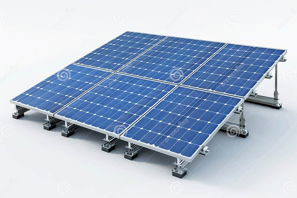 A Ground-Mounted Solar Array Basking in the Sunlight Stock Image ...