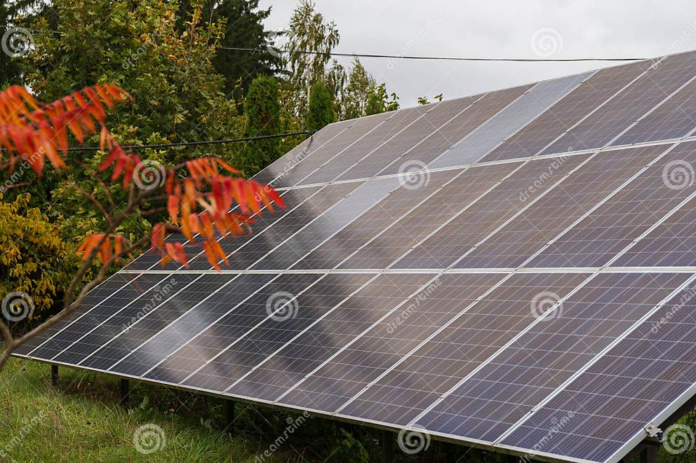 A Ground-mounted Solar Panel System Captures the Sun S Rays in a ...